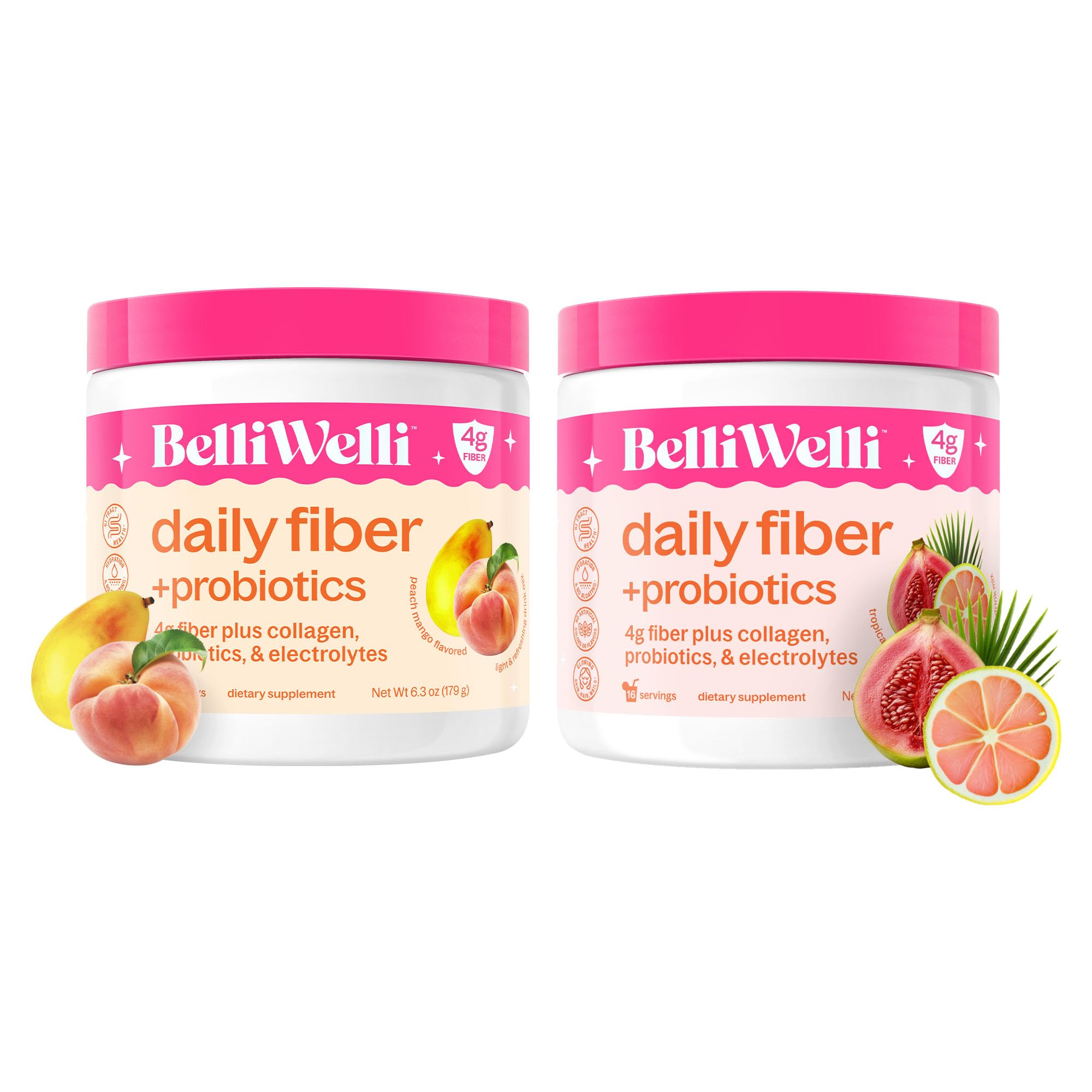 Daily Fiber Supplement Bundle with Collagen, Probiotics & Electrolytes ...