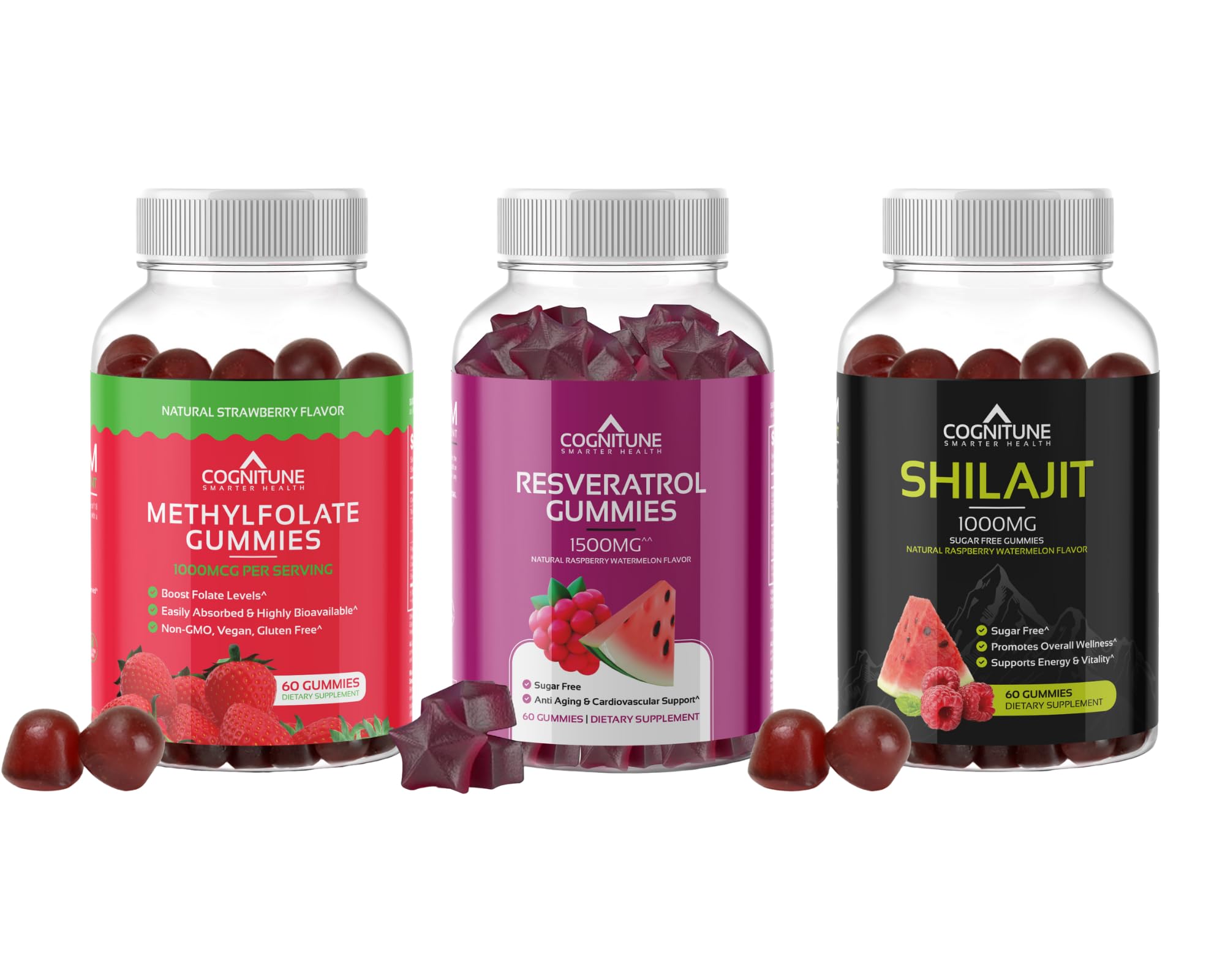 CogniTune Gummy Wellness Bundle - Resveratrol, Shilajit, and ...