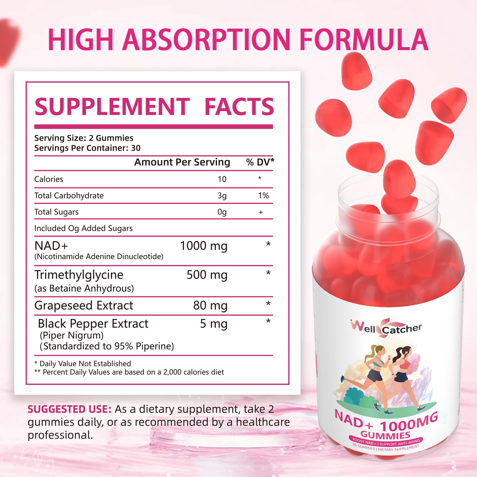 NAD+ Gummies for Women 1000MG - NAD Plus Supplement Gummies Sugar Free ...