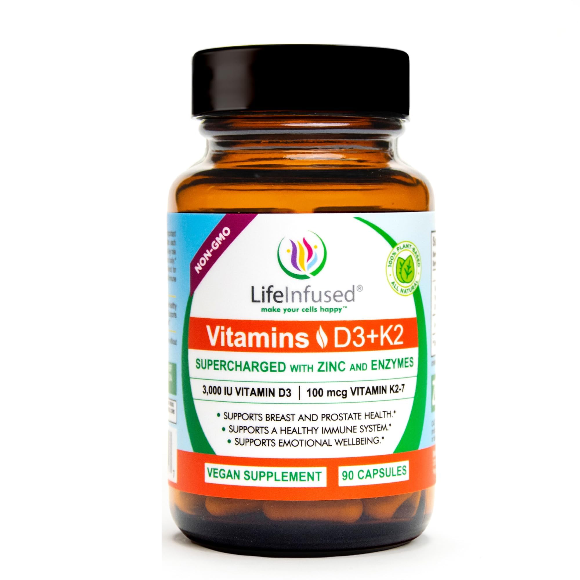Life Infused Vitamin D3 + K2 Supercharged with Zinc and Enzymes, Help ...