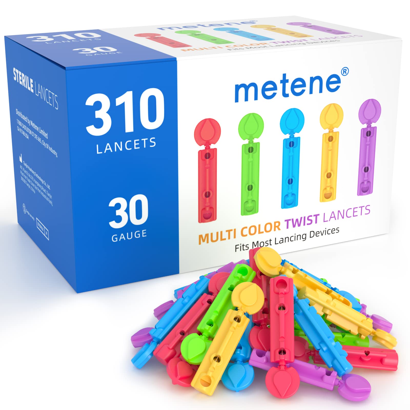 Metene Twist Top Lancets for Lancing Devices, 310 Count, 30 Gauge ...
