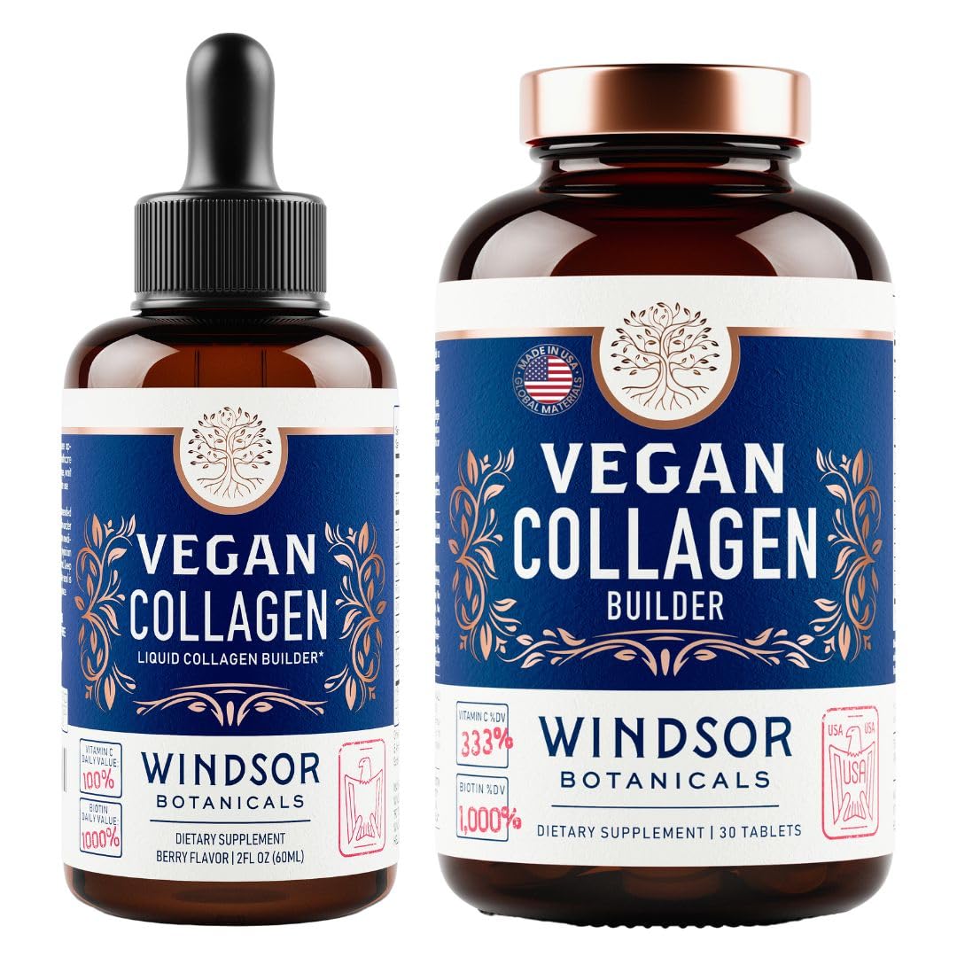Vegan Collagen Tablets and Vegan Collagen Builder Liquid - Enhanced ...