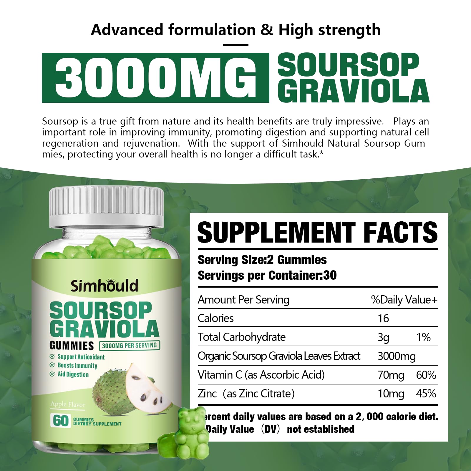1 Pack 300mg Soursop Graviola Gummies - LifeIRL