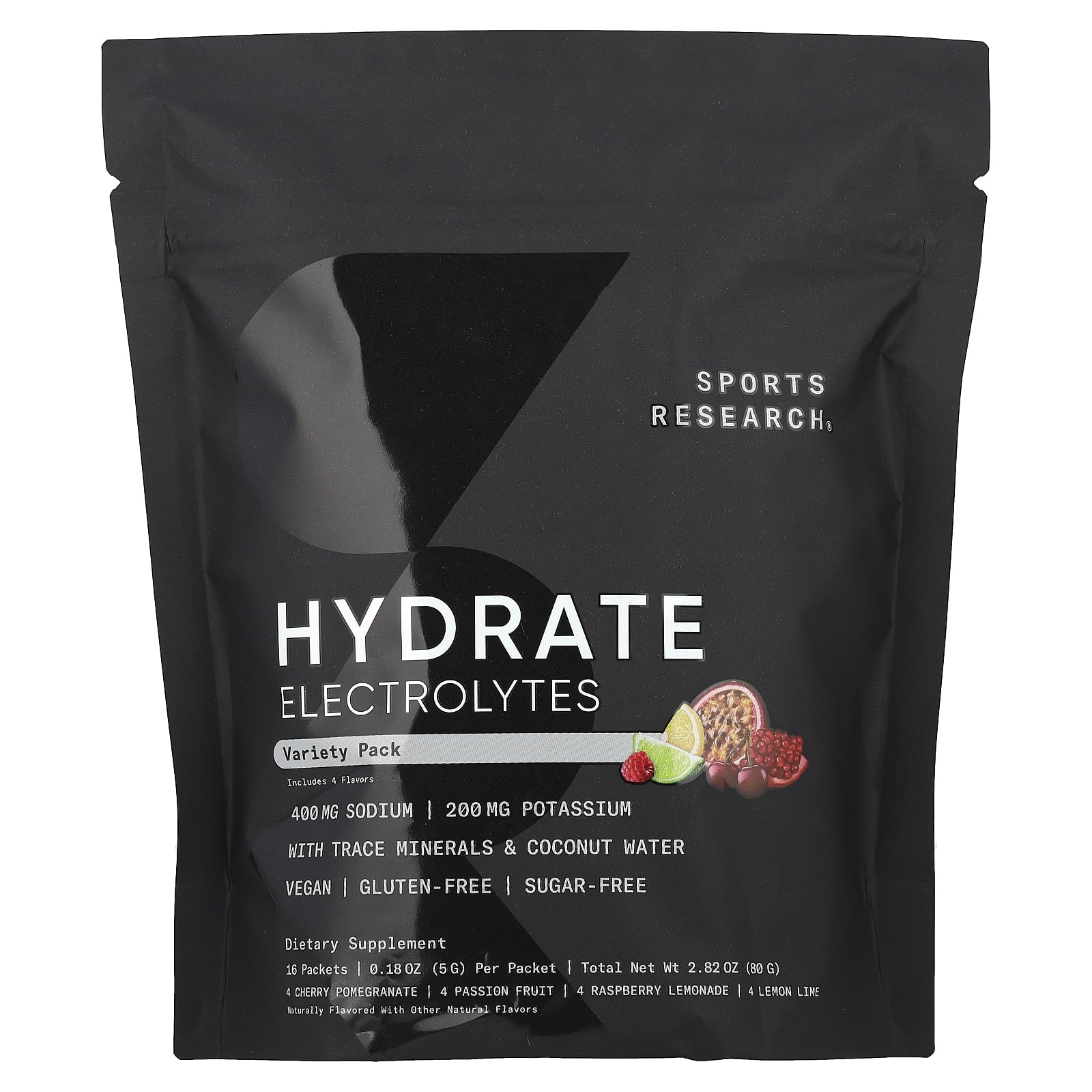 Sports Research Hydrate Electrolytes Powder Packets - Sugar-Free ...