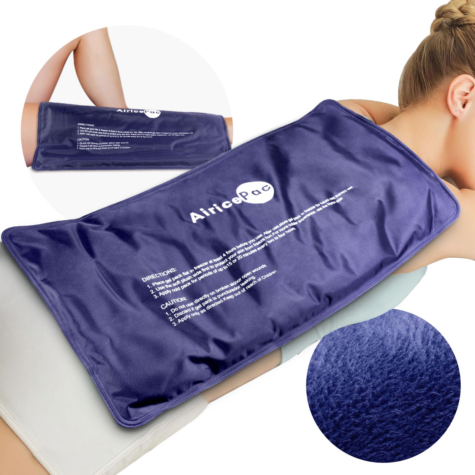 Extra Large Gel Flexible Back Ice Packs for Injuries Reusable, 11”x 20 ...