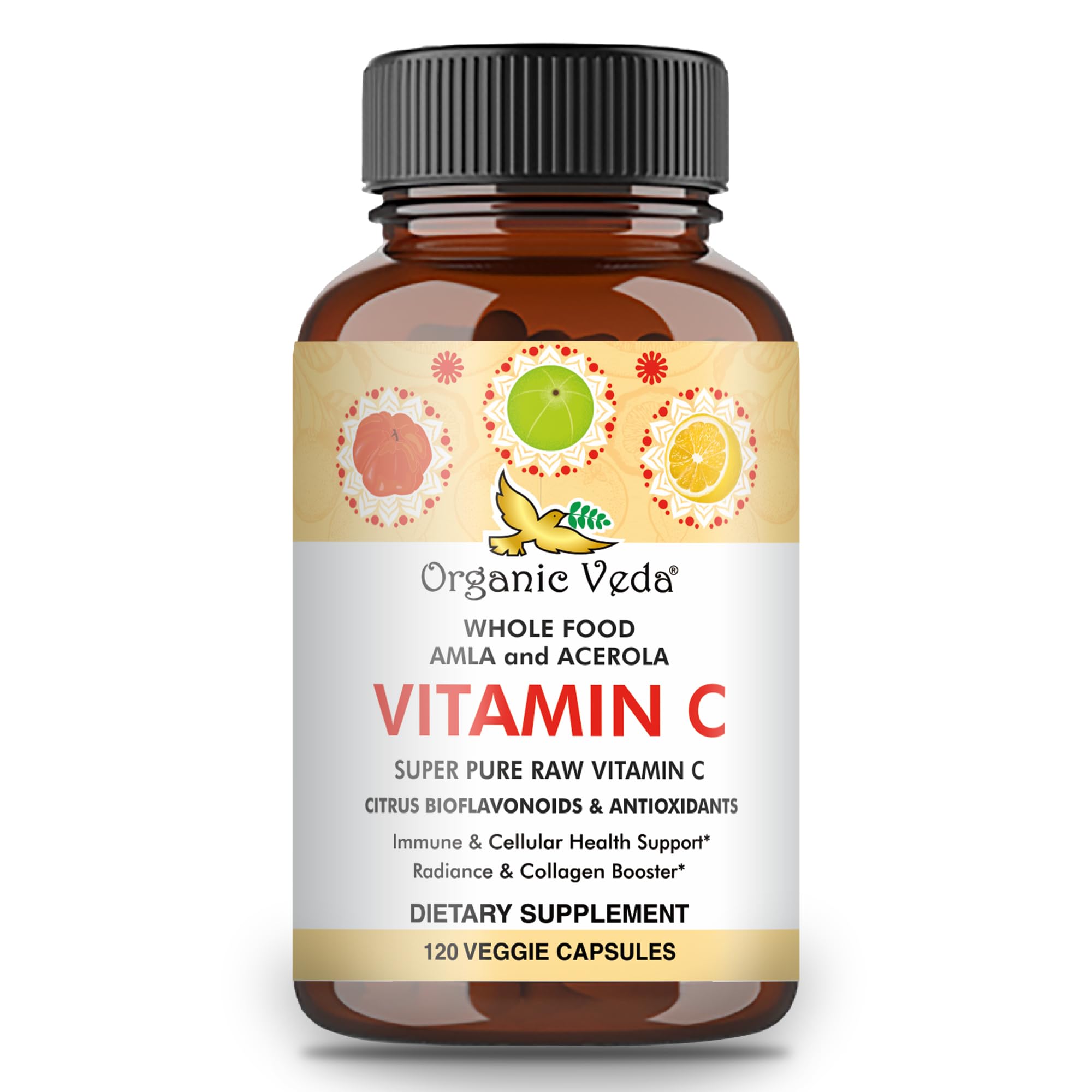 Organic Veda Superfruits Vitamin C Capsule with Acerola Cherry & Amla ...