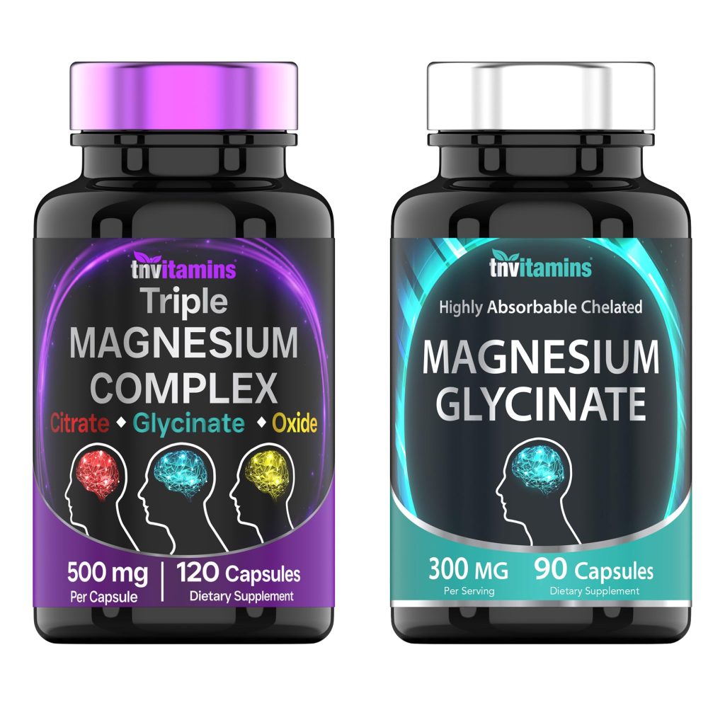 Triple Magnesium Complex 500mg (120 Capsules) & Magnesium Glycinate ...