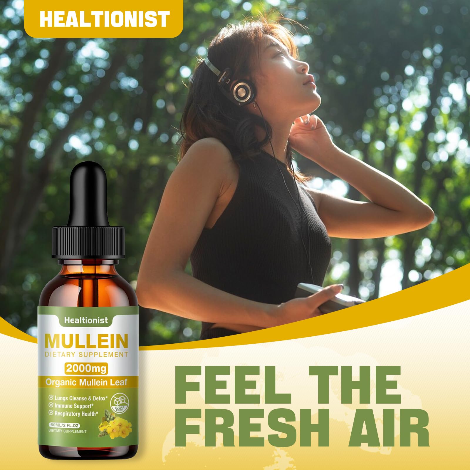 2 Pack Mullein Drops for Lungs - Leaf Extract Liquid - Powerful Mullein ...