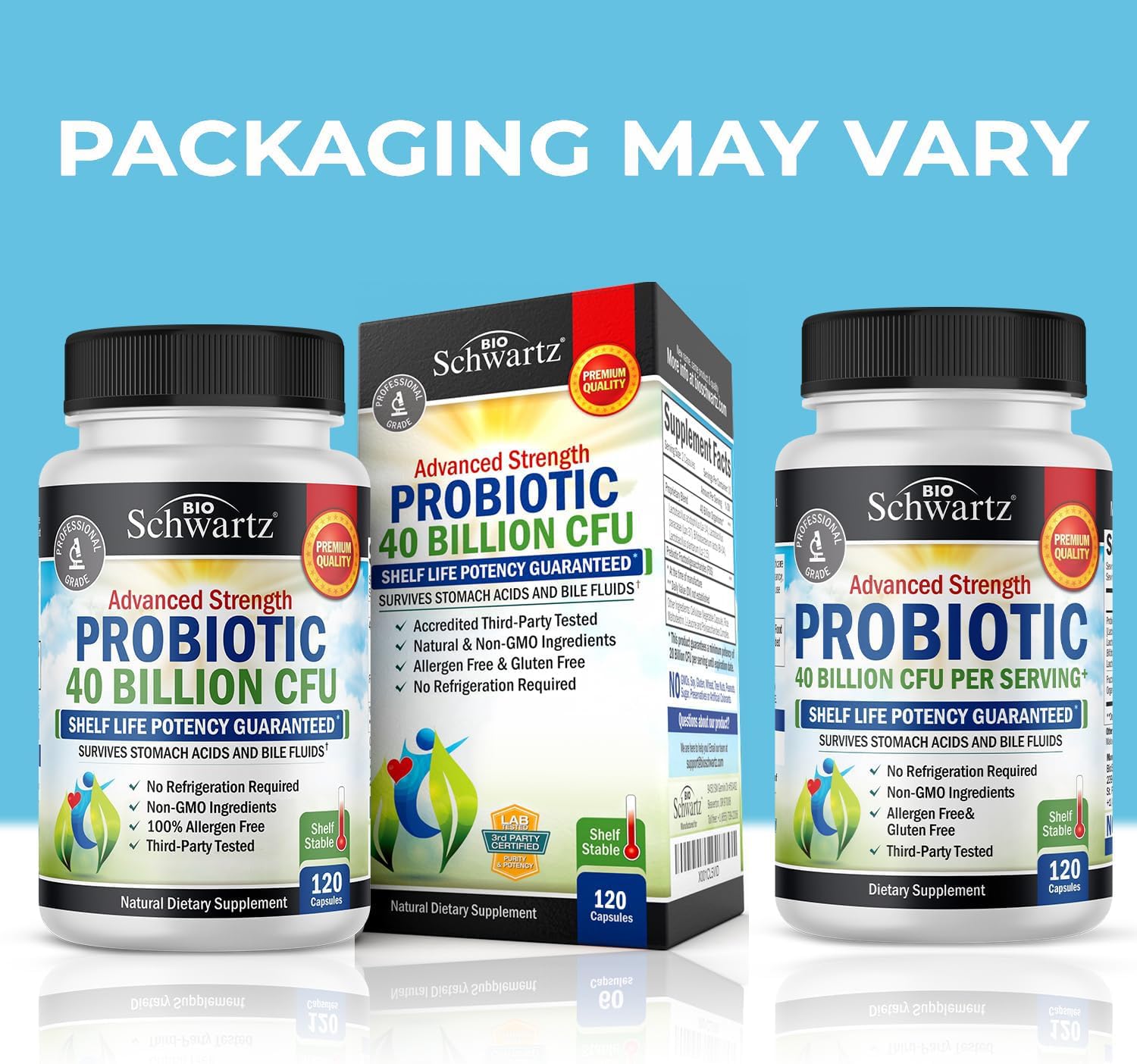 40 Billion CFU Daily Probiotic Supplement (2 Month Supply) Plus ...