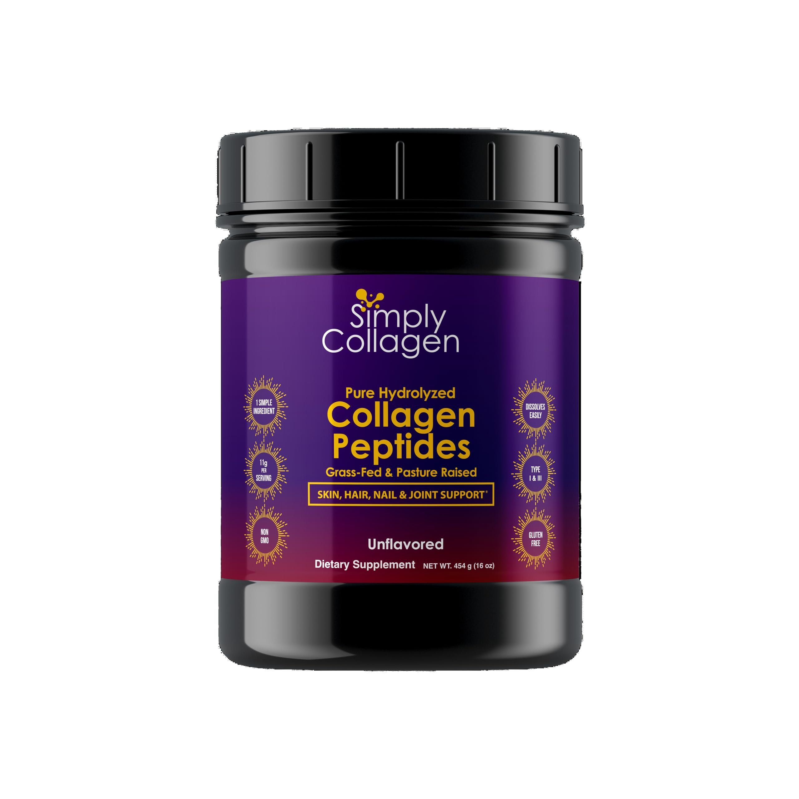 Simply Collagen® Hydrolyzed Collagen Peptides - Enhances & Strengthens ...