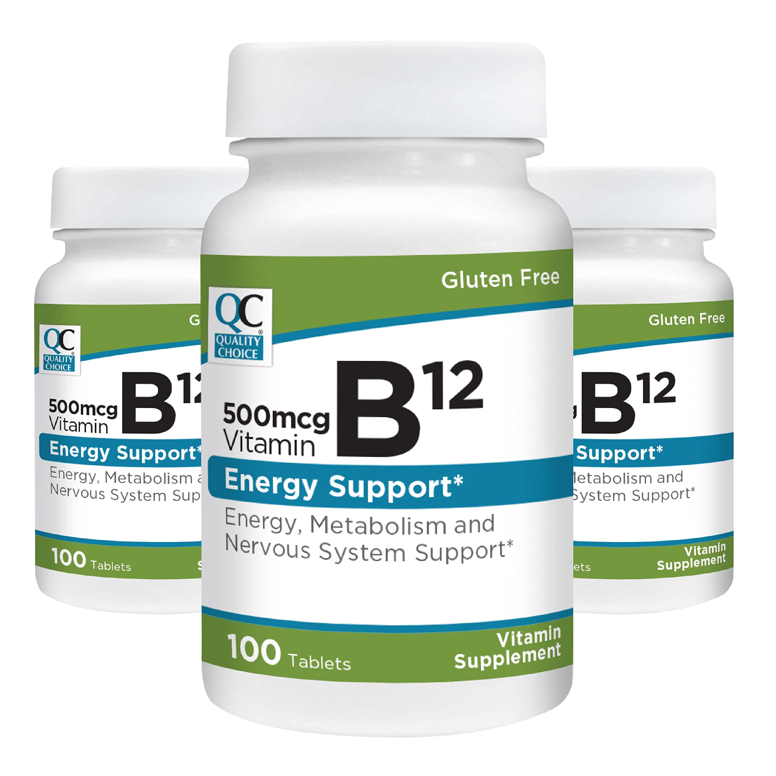 Quality Choice Vitamin B12 500 MCG, Energy, Metabolism, & Nervous ...