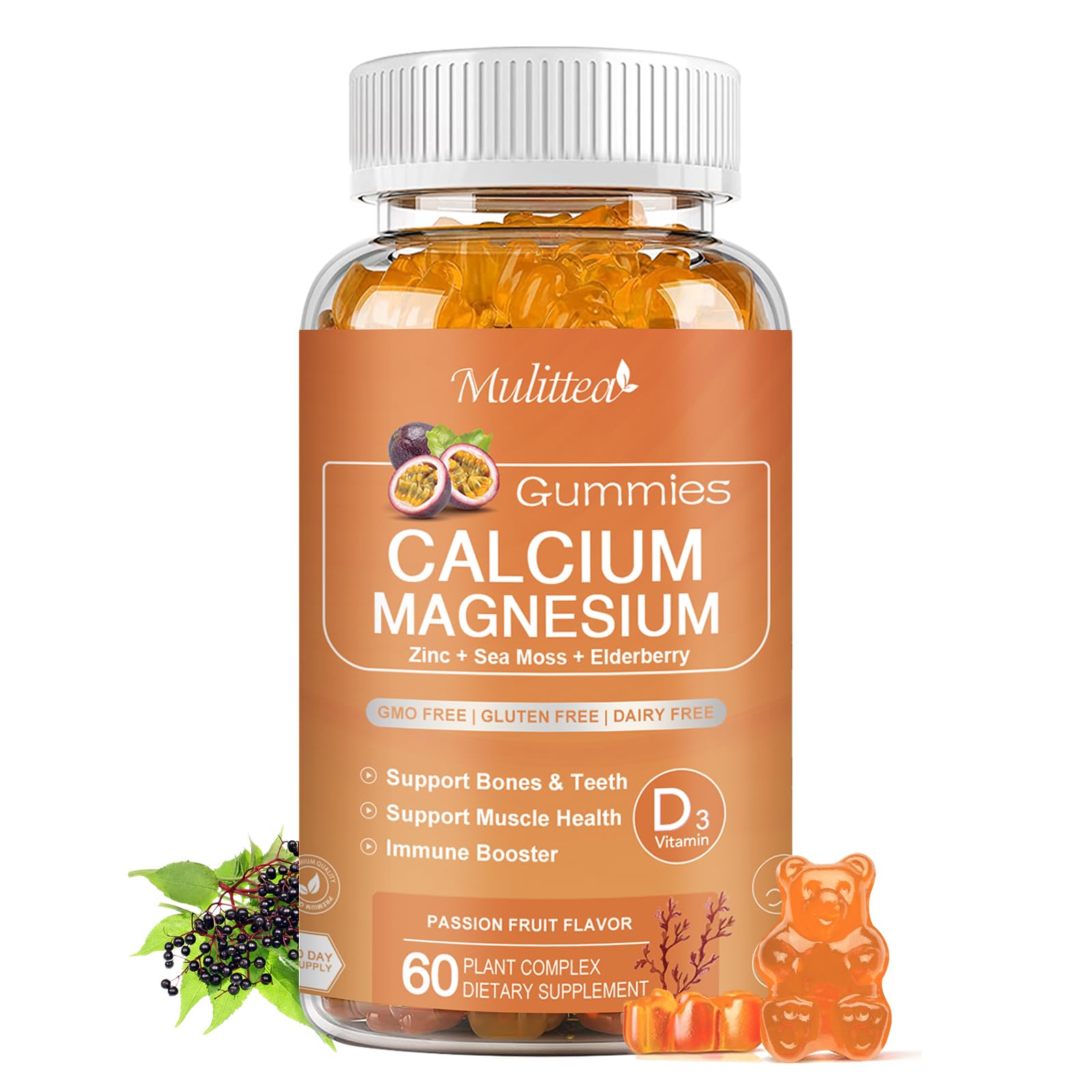 Calcium Gummies with D3,Zinc - Plant Complex Calcium Magnesium ...