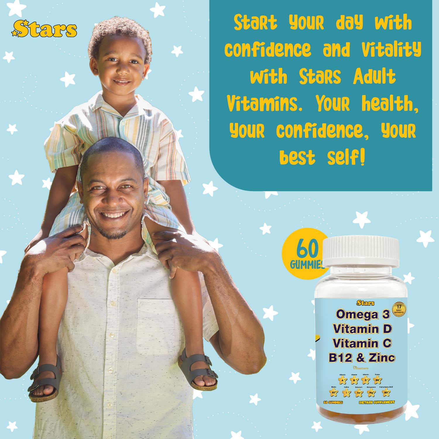 Adult Multivitamin Gummy with Omega 3, Chewable Multivitamin with ...