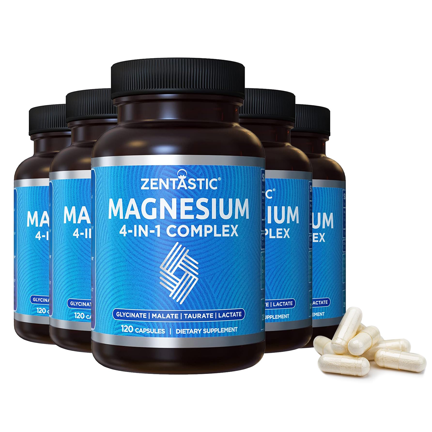 Zentastic Magnesium Complex - 600 Magnesium Capsules - Chelated ...