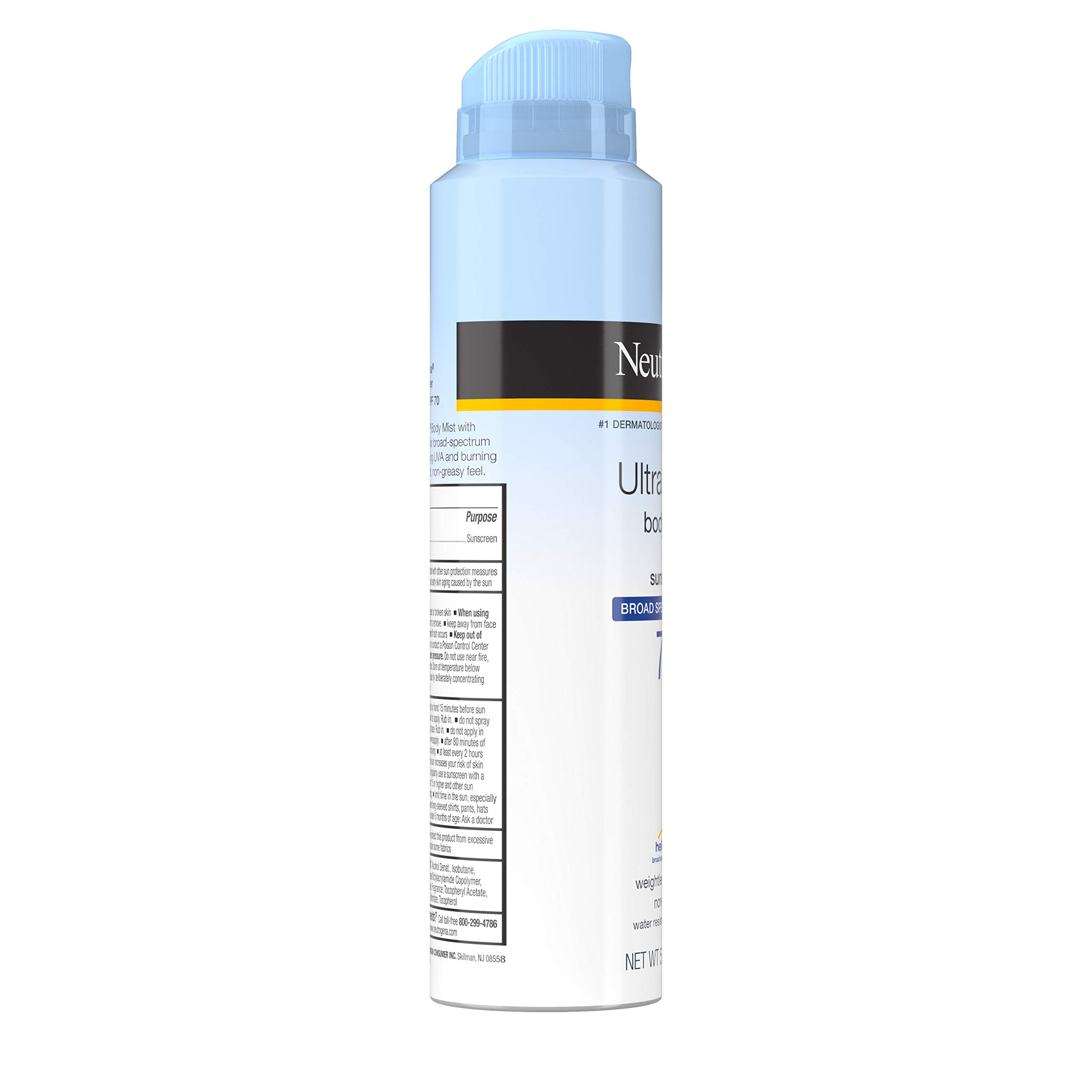Neutrogena Ultra Sheer Spf#70 Body Mist Full Reach Spray 5 Ounce (148ml ...