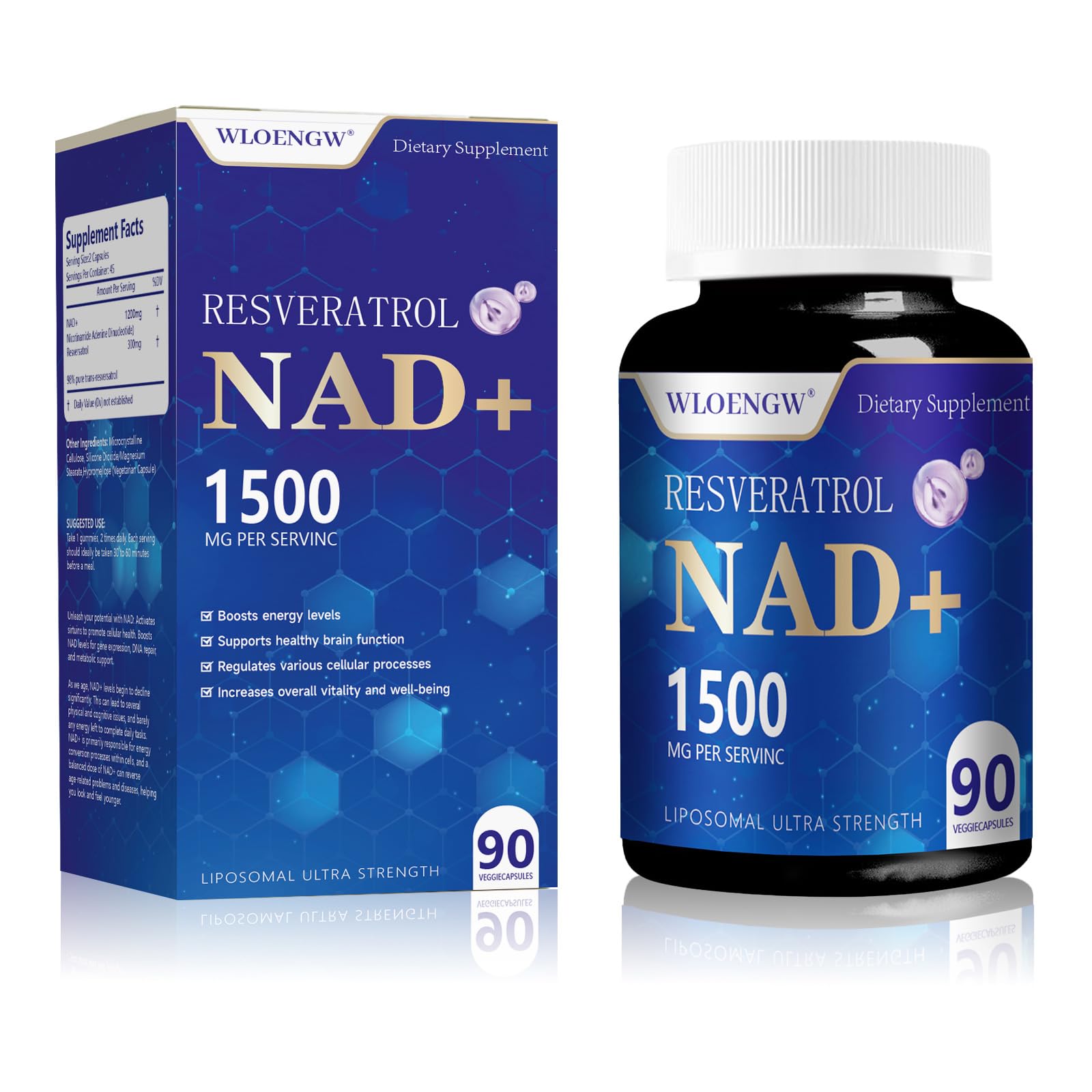New NAD Supplement - Liposomal NAD+ Supplement with Resveratrol 90 ...