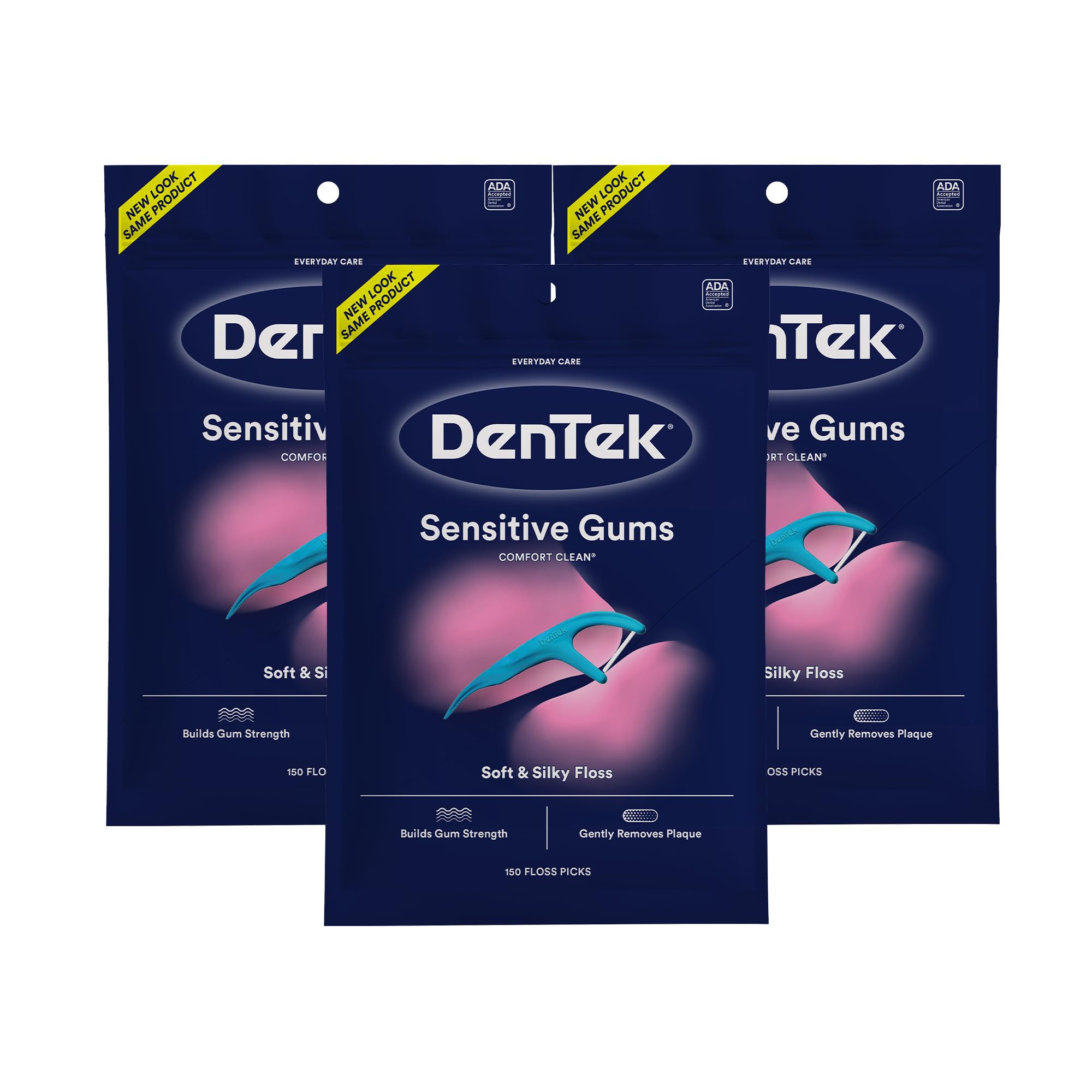 DenTek Comfort Clean Sensitive Gums Floss Picks, Soft & Silky Ribbon ...