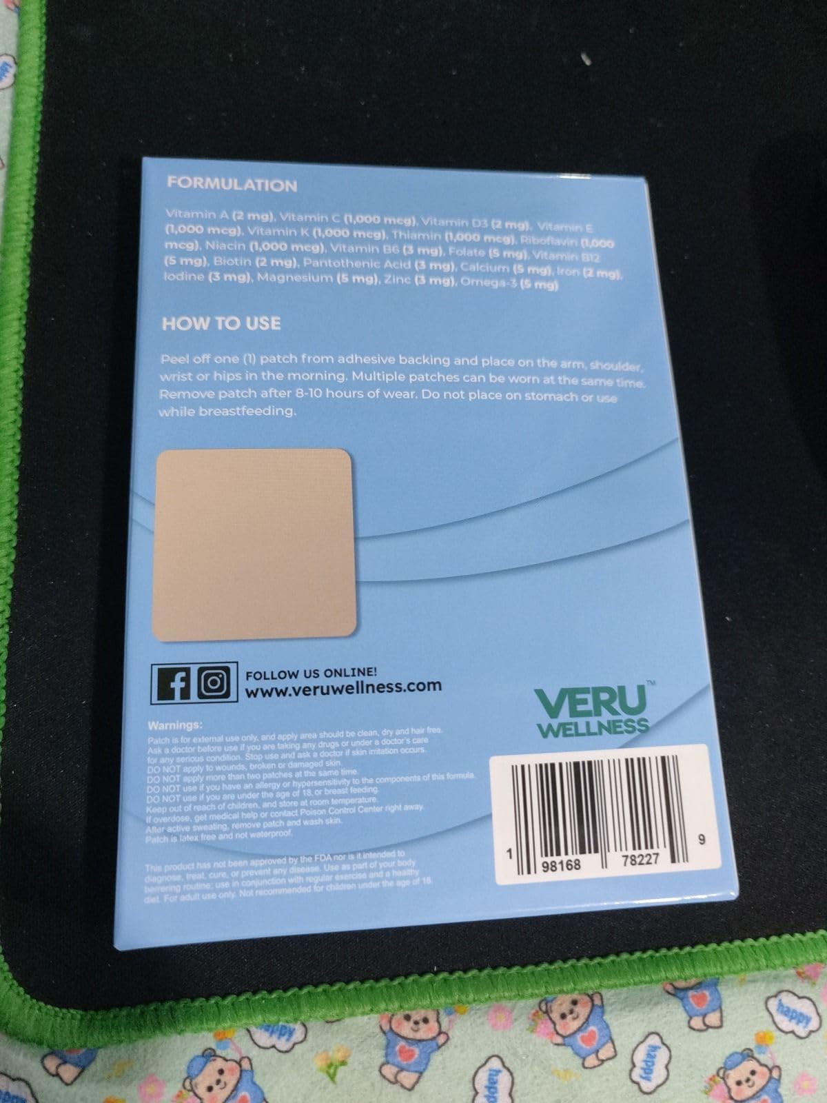 Veru Wellness Calcium Magnesium Plus Daily Patch - D3/K2 Calcium Bone ...