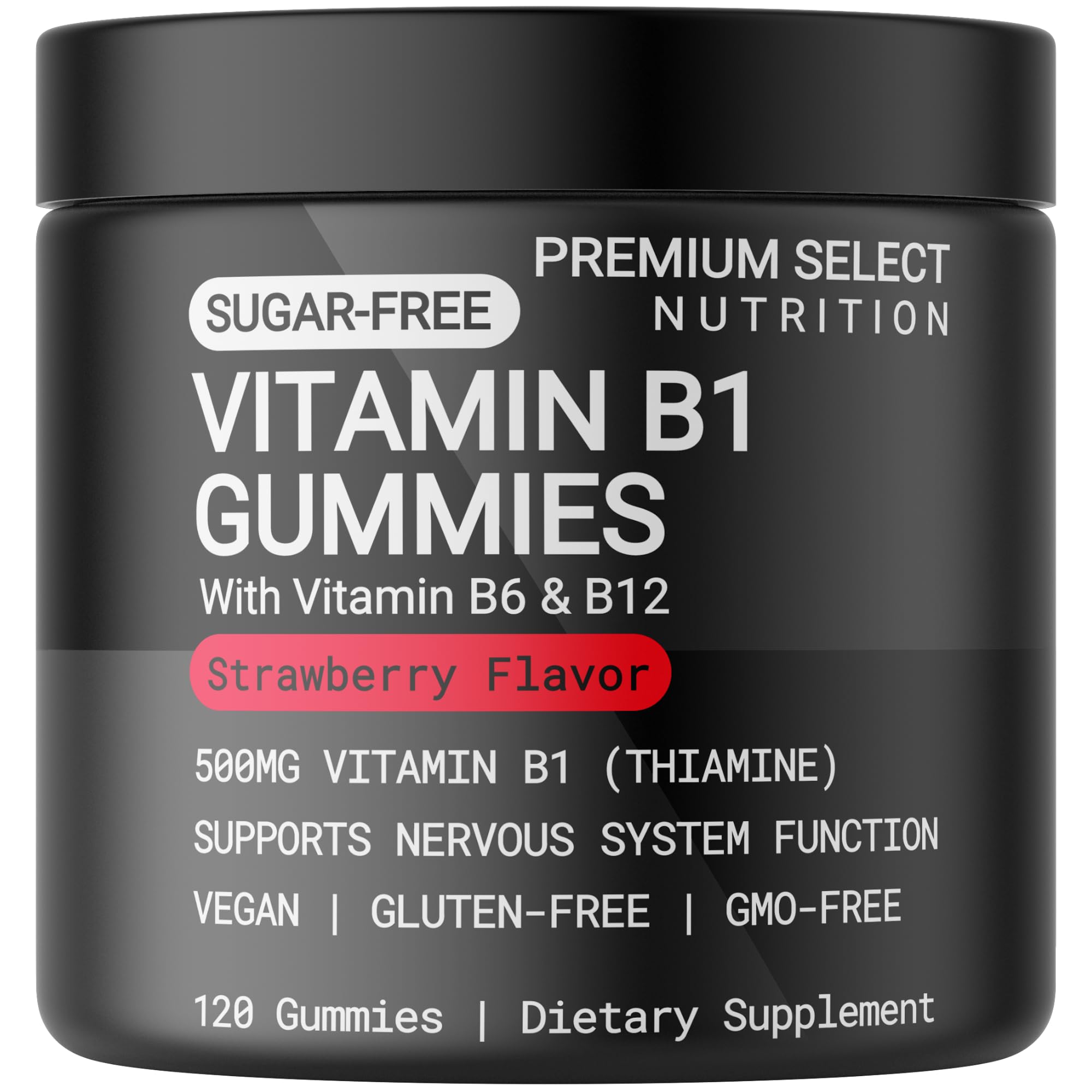 Sugar Free Vitamin B1 Gummies 500mg- Thiamine B1 Supplement for Adults ...