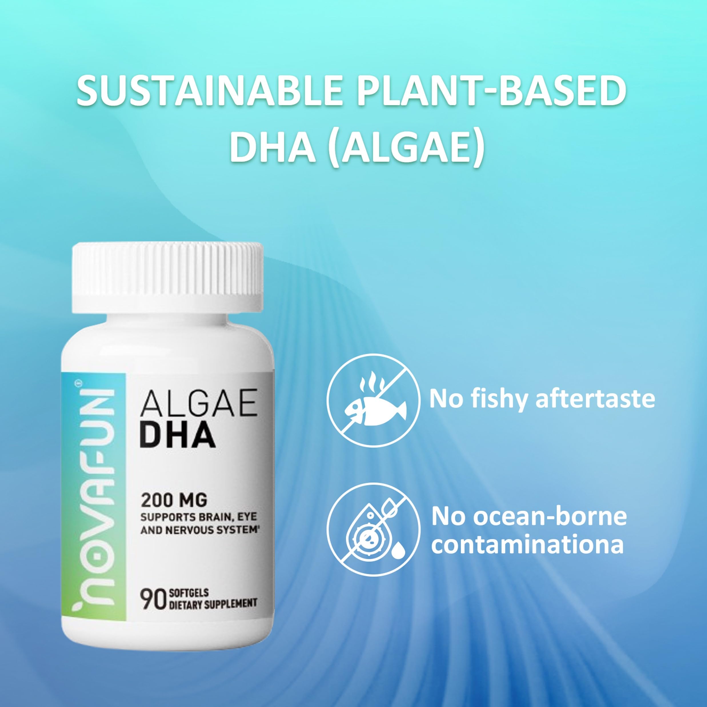 Algae DHA 200mg - Fish-Shaped Softgels, Plant-Based Omega-3 for Brain ...