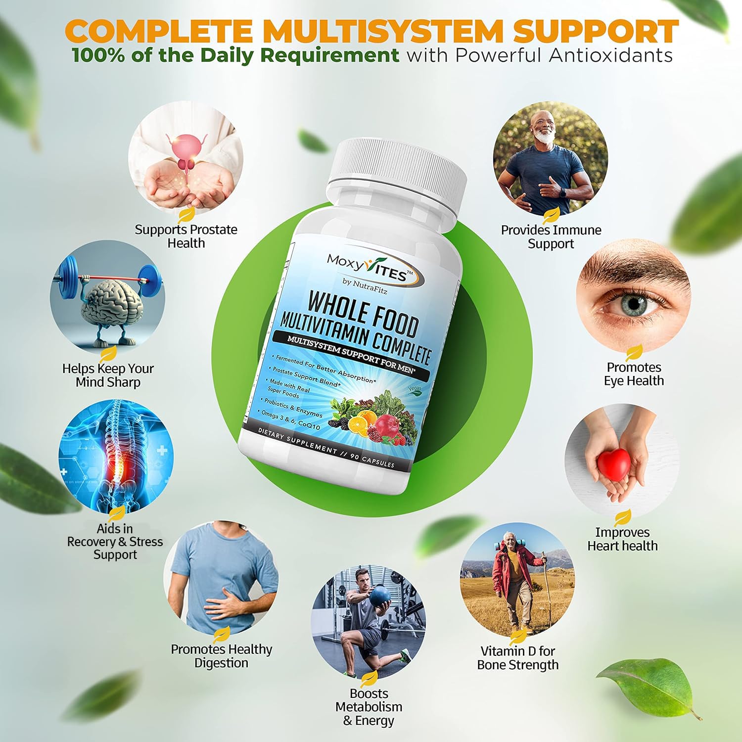 Mens Multivitamins - Daily Mens Vitamins with 44 Organic Whole Food ...