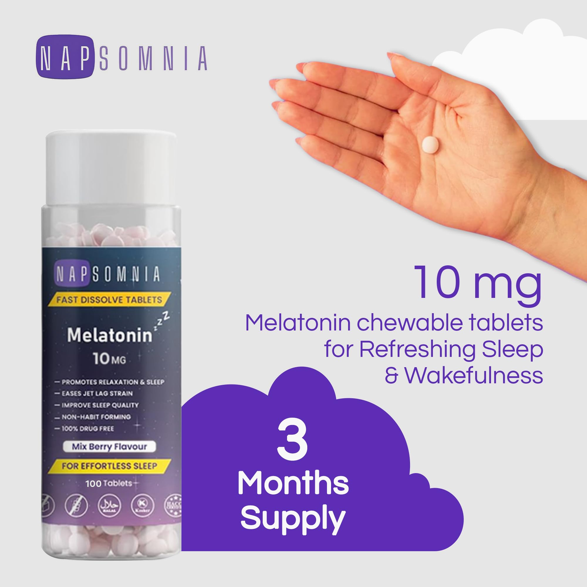 Melatonin Fast Dissolve Tablets – Mix Berry Chewable Melatonin Tablets ...