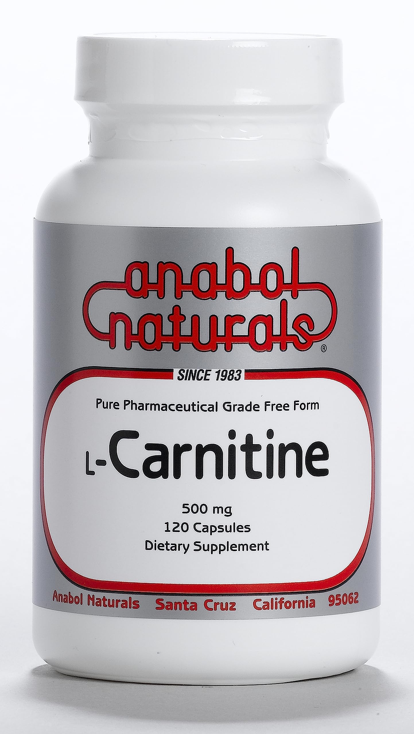 L-Carnitine 120 Capsules- 500mg Pure L-Carnitine Per Capsule, 120 ...