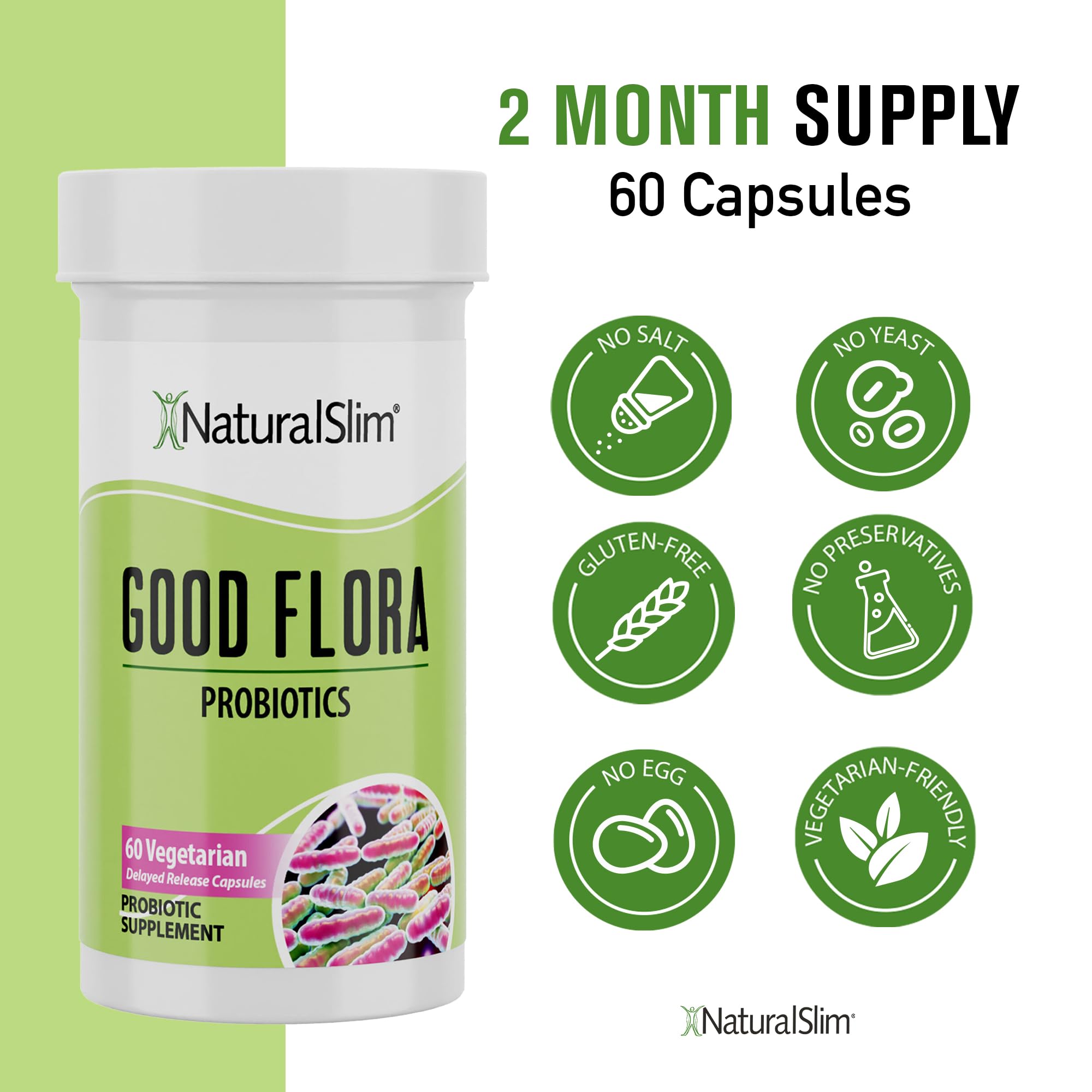 NaturalSlim Good Flora – Probiotics for Digestive Health, Intestinal ...
