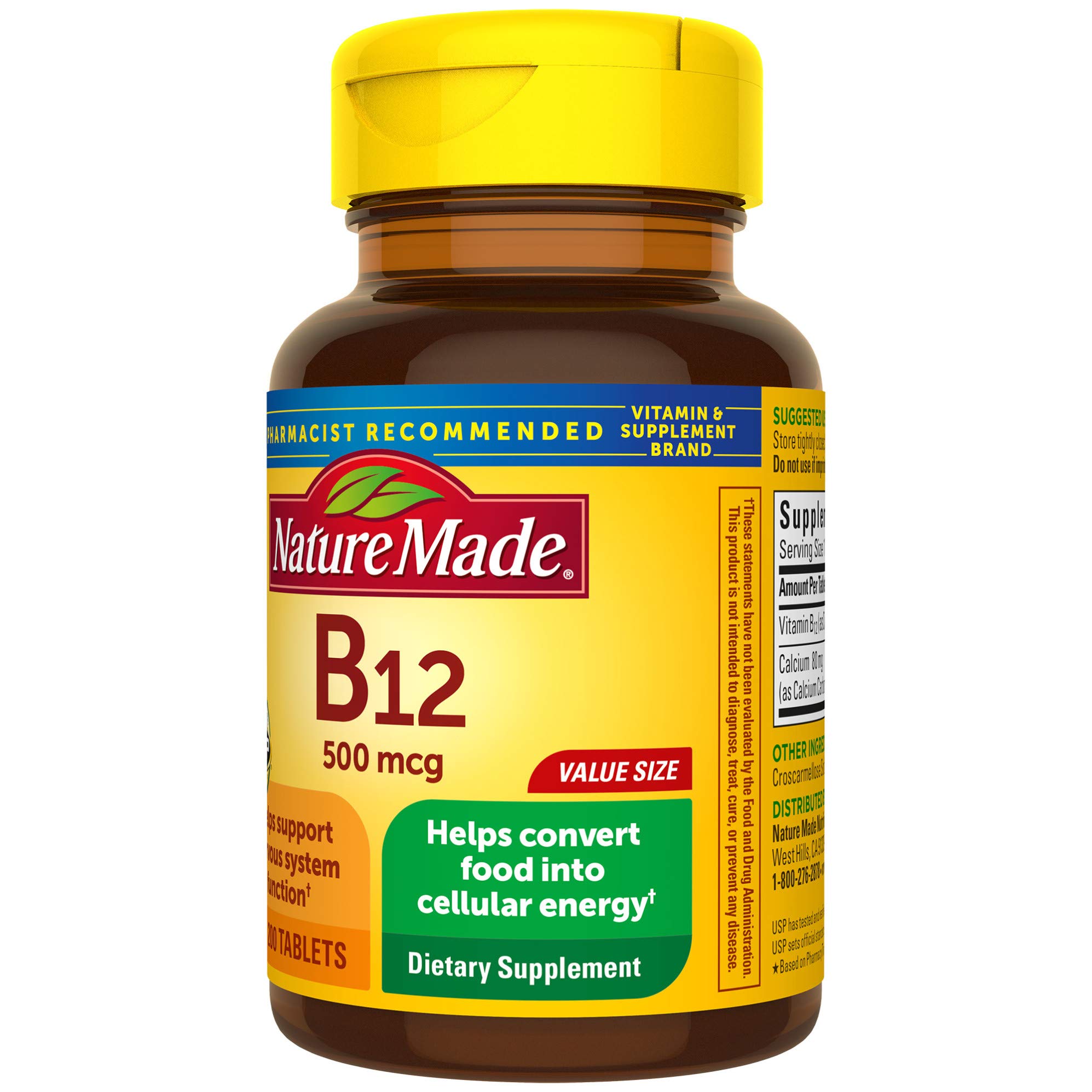 Vitamin B12 500 mcg Tablets, 200 Count for Metabolic Health - LifeIRL