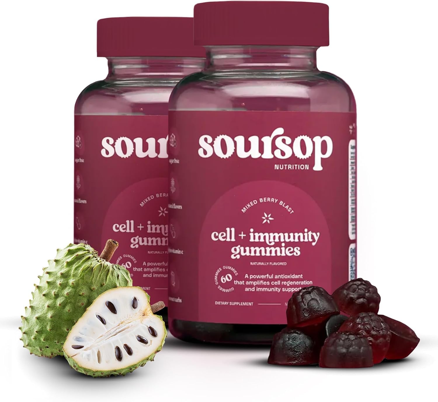 Soursop Graviola Gummies for Cell + Immunity Support (2-Pack ...