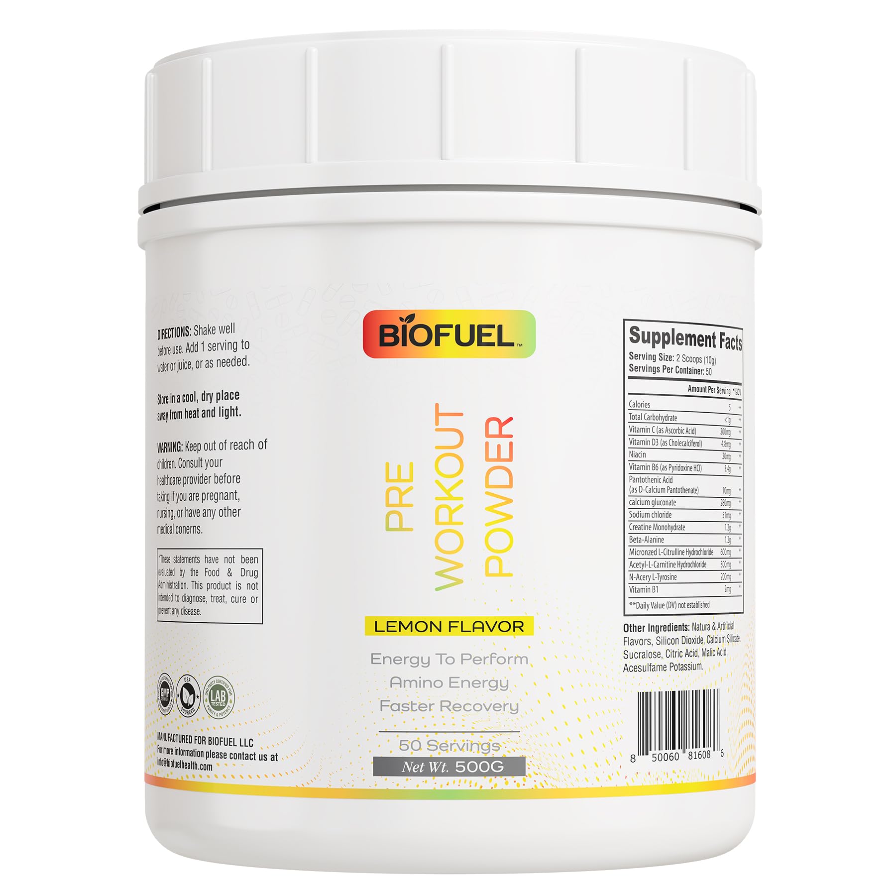 Biofuel Pre-Workout Powder – Enhances Amino Energy, Workout Performance ...