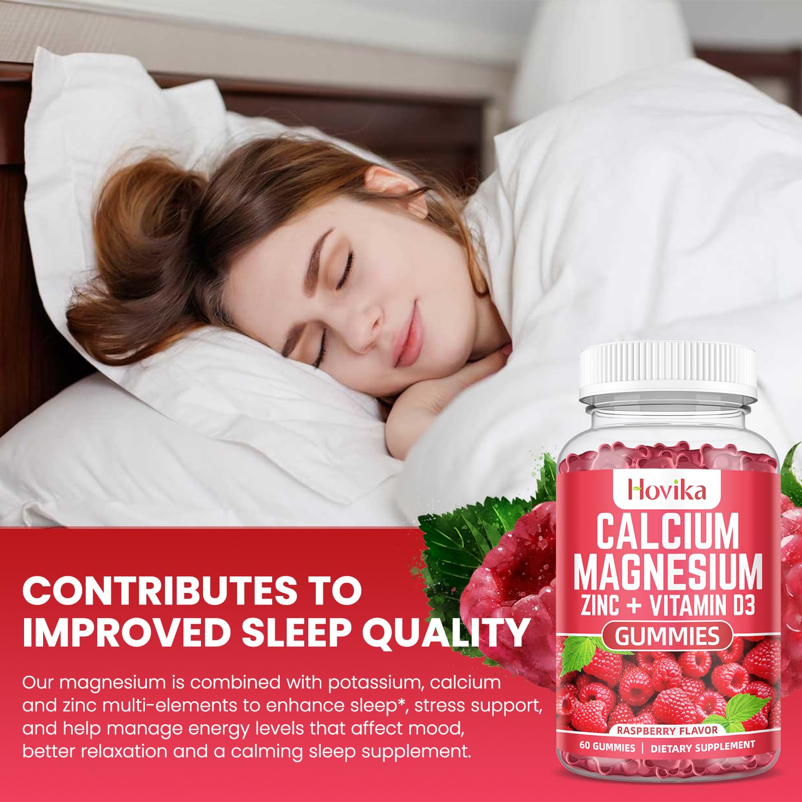 Calcium Magnesium Zinc Gummies with Potassium Vitamin C, B6, D3, K2 ...