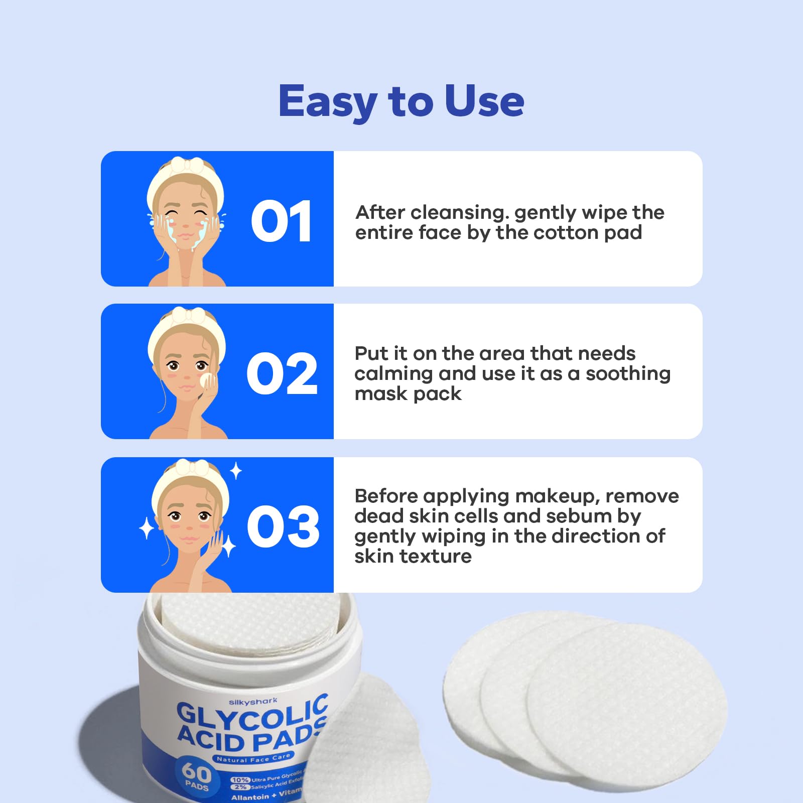 Glycolic Acid Resurfacing Pads (60 Count), 10% Ultra Pure + 2% ...