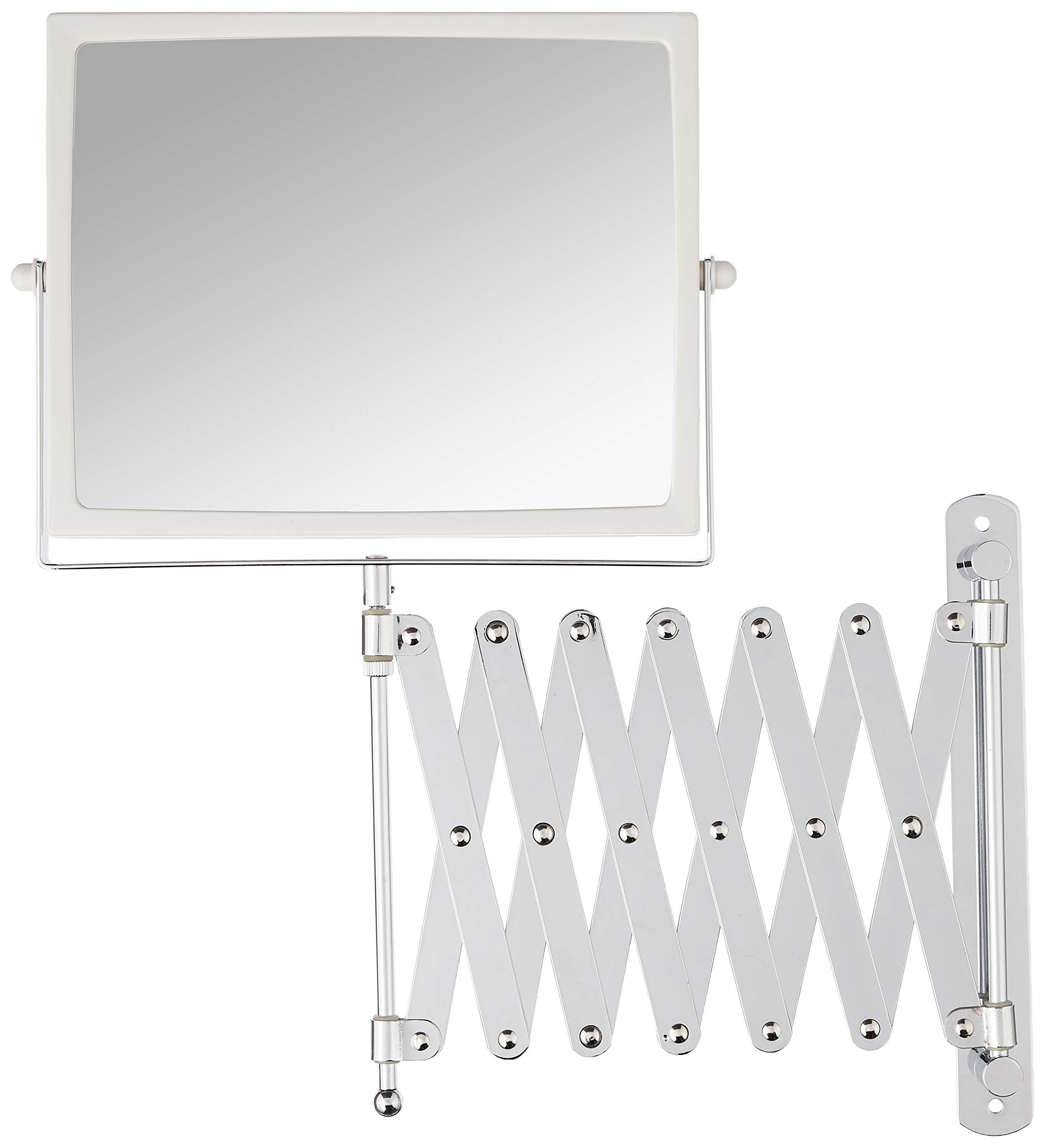 JERDON Two-Sided Swivel Wall Mount Mirror - Vanity Mirror with 5X ...