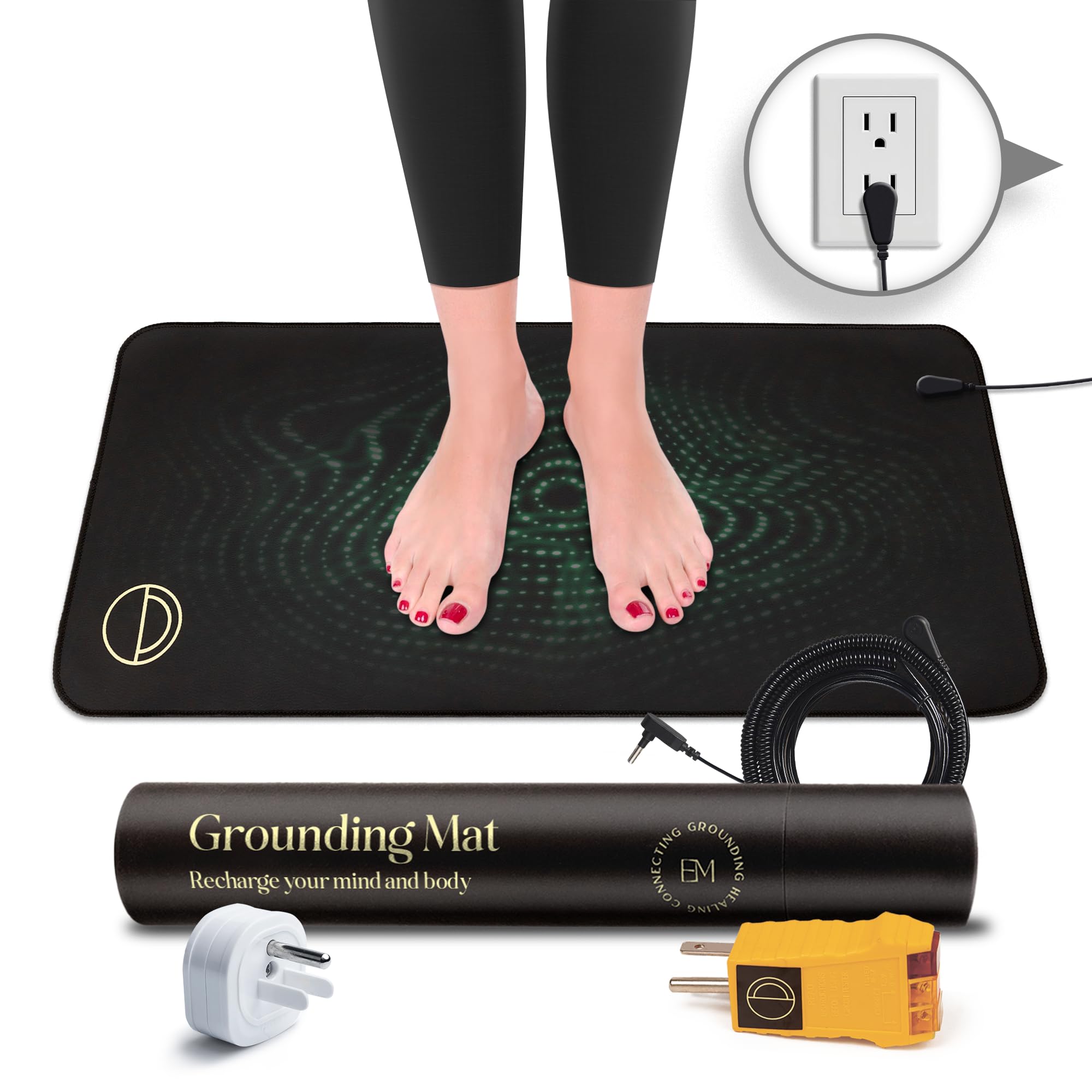 Earth and Moon Grounding Mat for Feet, 13x29in Travel-Size Grounding ...