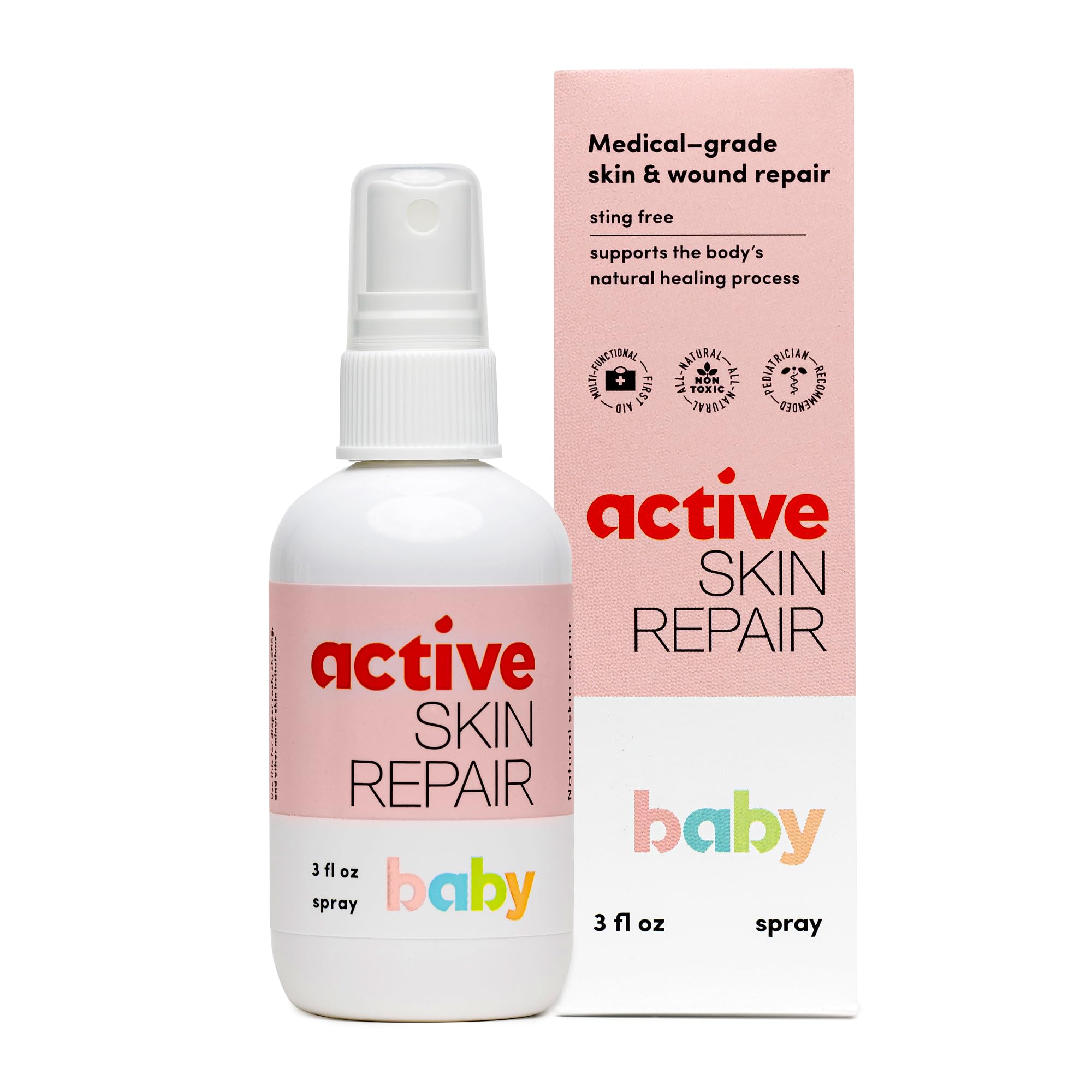 Active Skin Repair Natural, Non-Toxic, No Sting Baby Spray First Aid ...