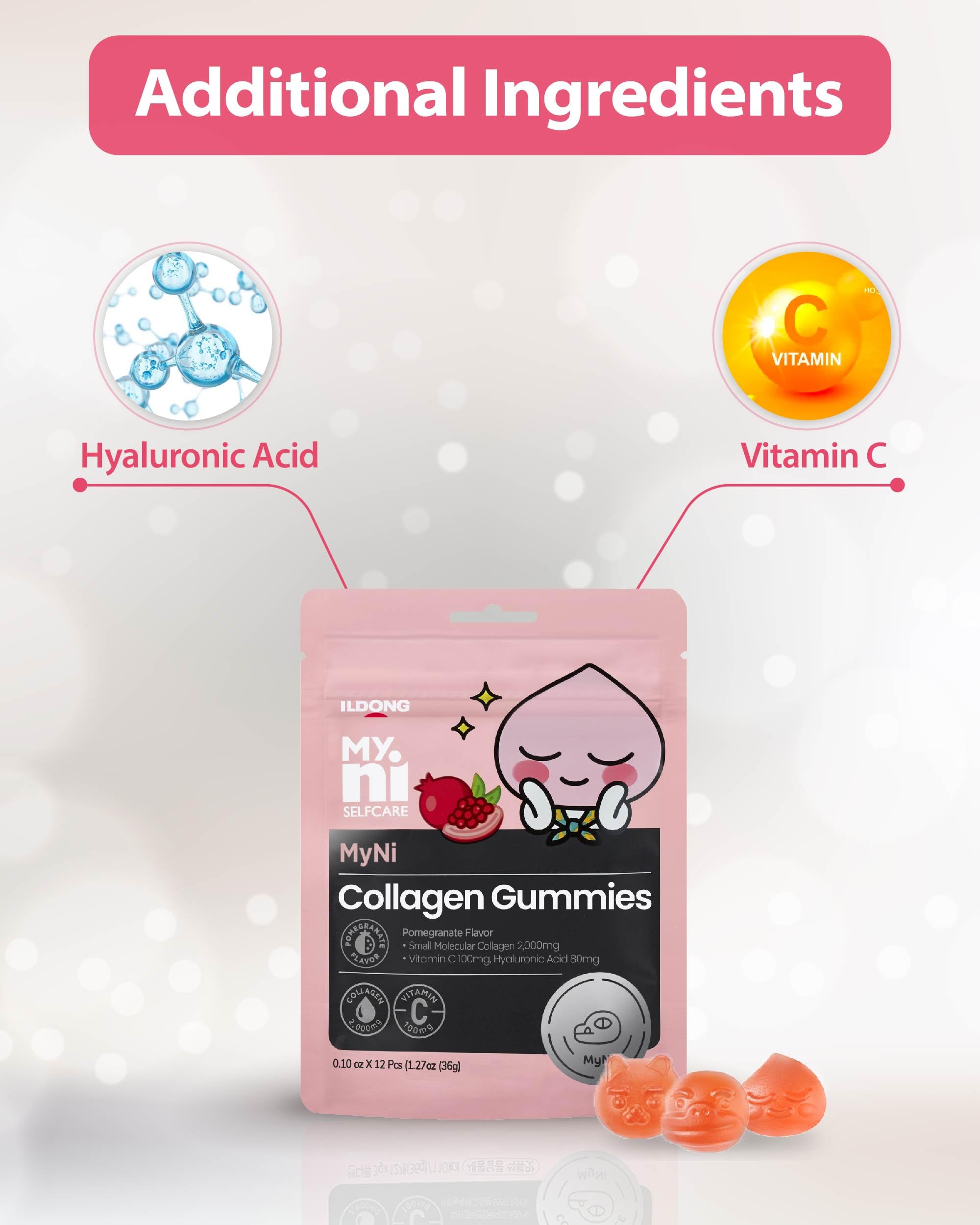 myni Collagen Gummies (12 Count) - Marine Collagen Supplement 2,000mg ...