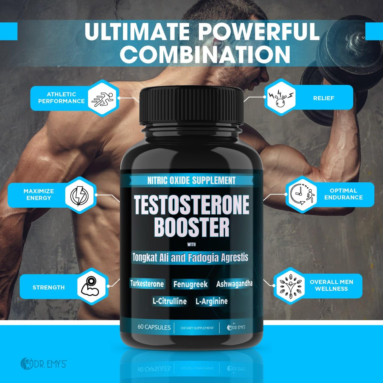 Dr. Emy's (2 Pack Testosterone Booster-Tongkat Ali Fadogia Agrestis ...