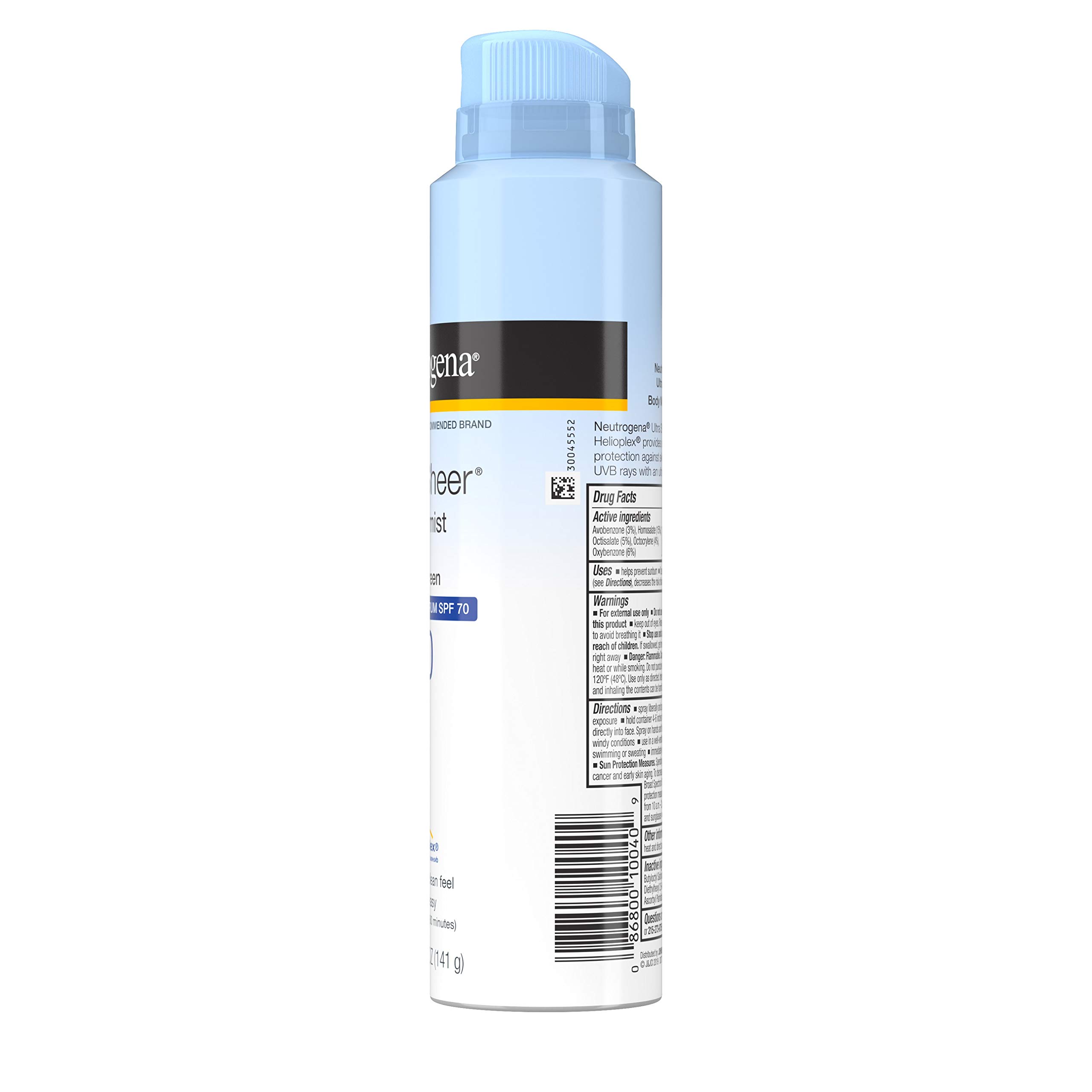 Neutrogena Ultra Sheer Spf#70 Body Mist Full Reach Spray 5 Ounce (148ml ...