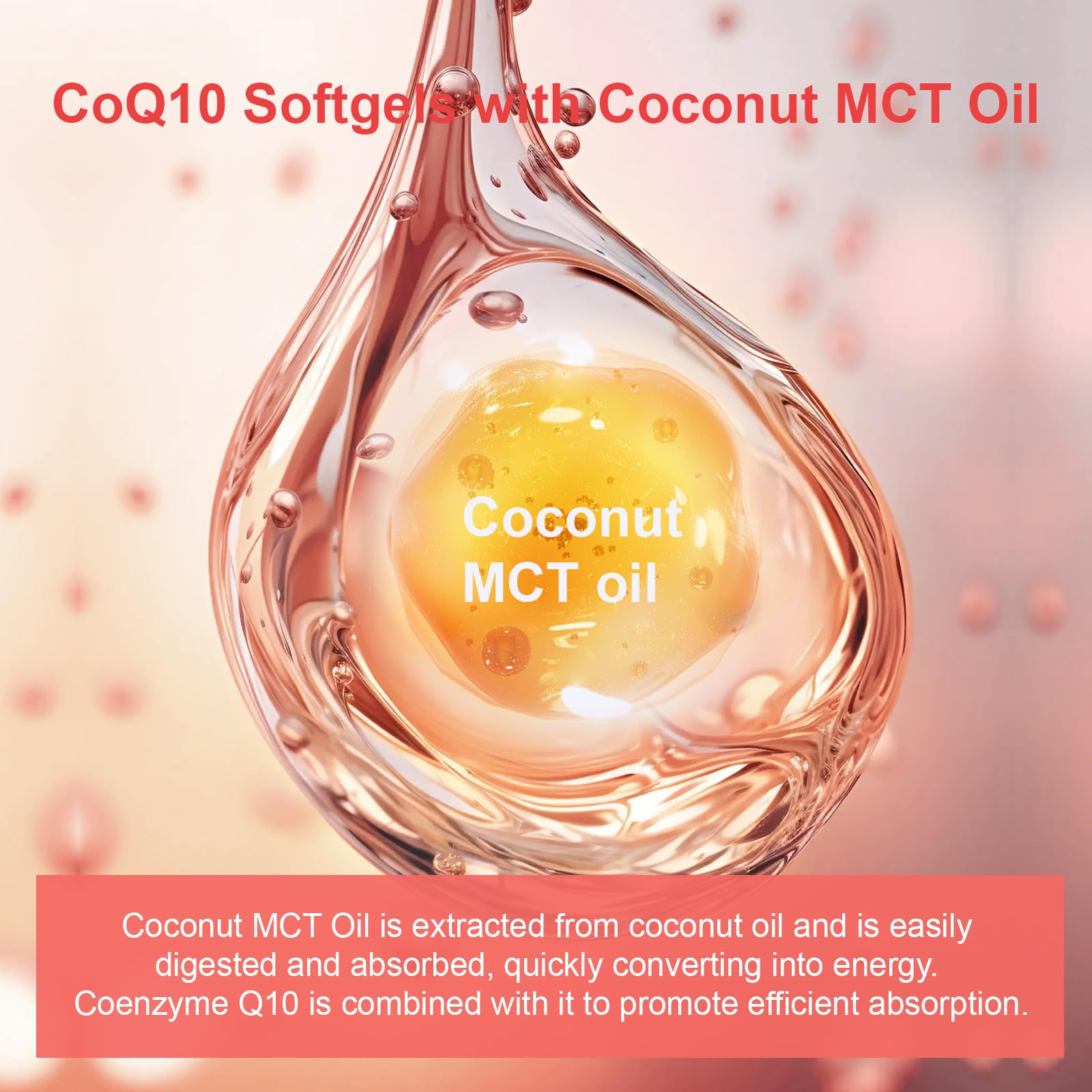 CoQ10 400mg Softgels with Coconut MCT Oil, High Absorption Coenzyme Q10 ...