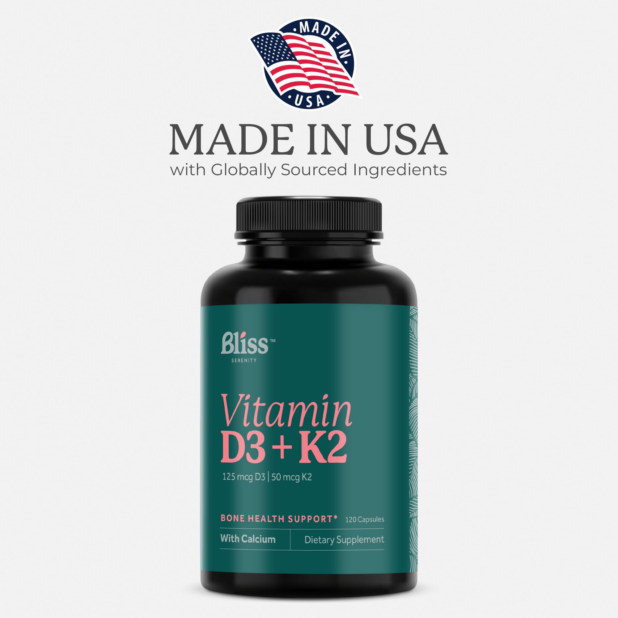 Vitamin D3 K2 - Vitamin D3 5000 IU with Vitamin K2 as MK-7, Calcium ...