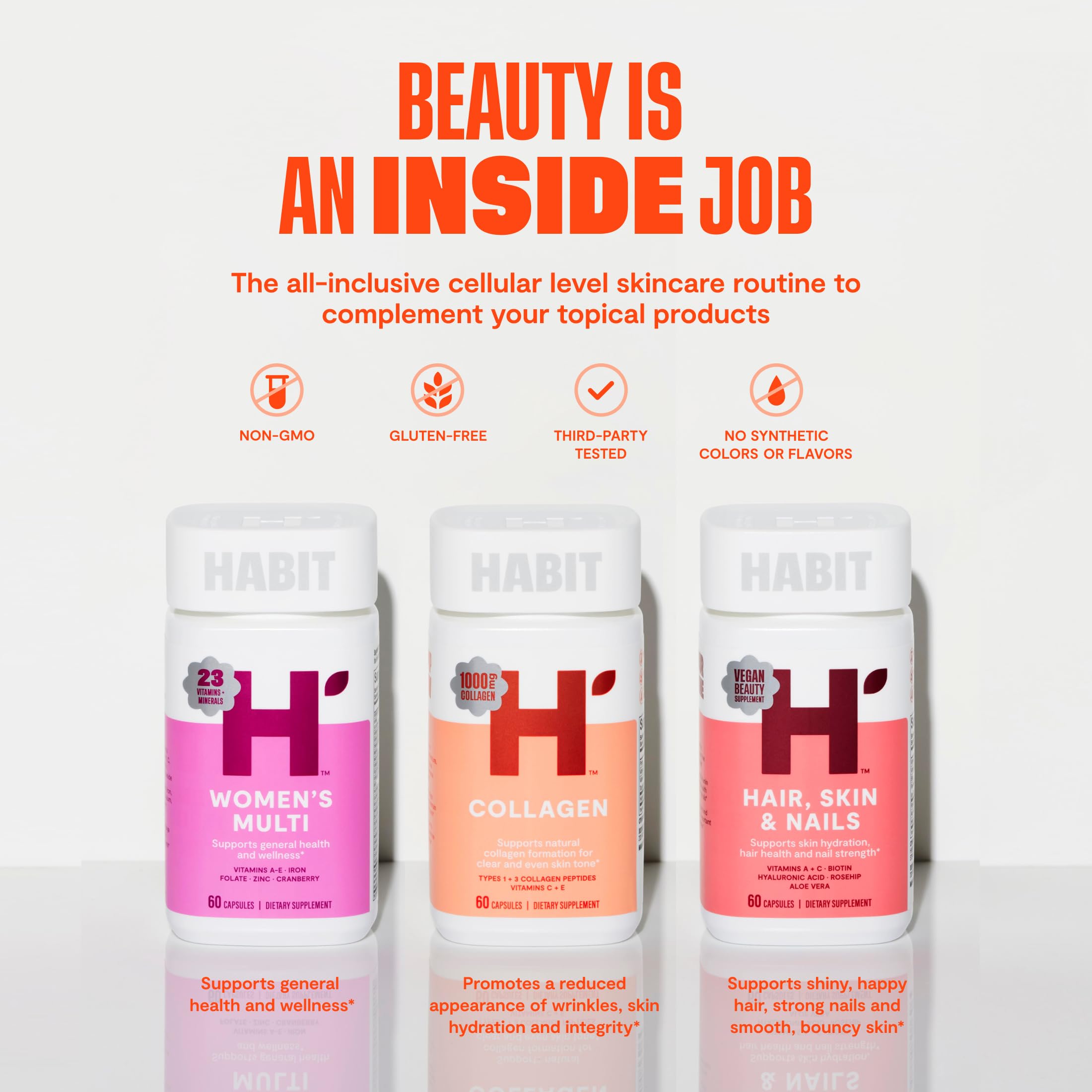 HABIT Beauty-Full Bundle - Women's Multi + Collagen + Hair Skin & Nails ...