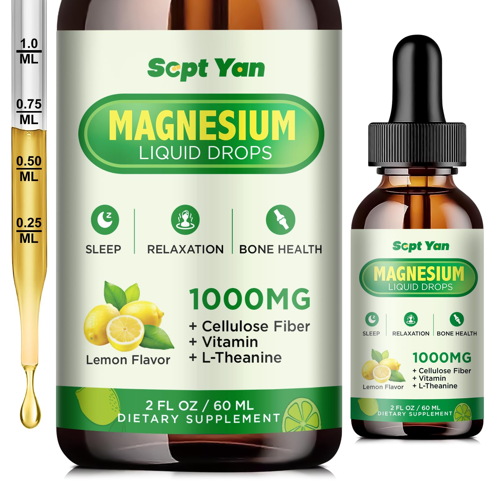 Magnesium Glycinate Liquid Drops, 1000mg Magnesium Glycinate, Citrate ...