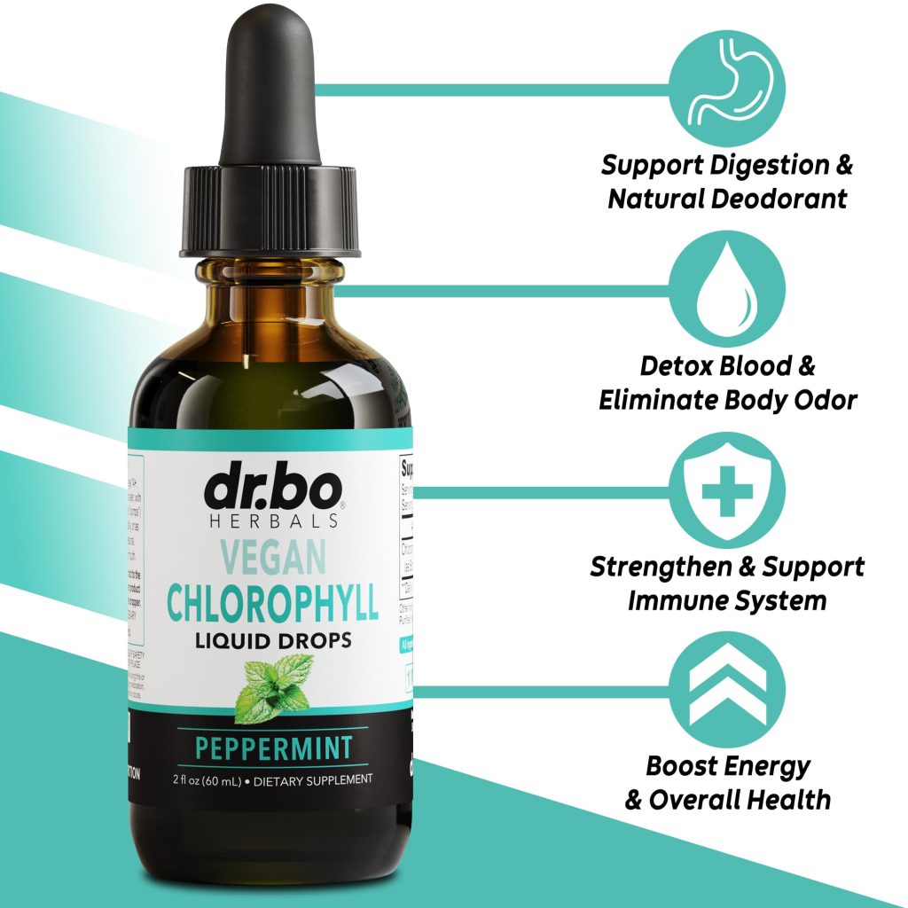 Chlorophyll Liquid Drops Body Detox & Lymphatic Drainage Pills - Vegan ...