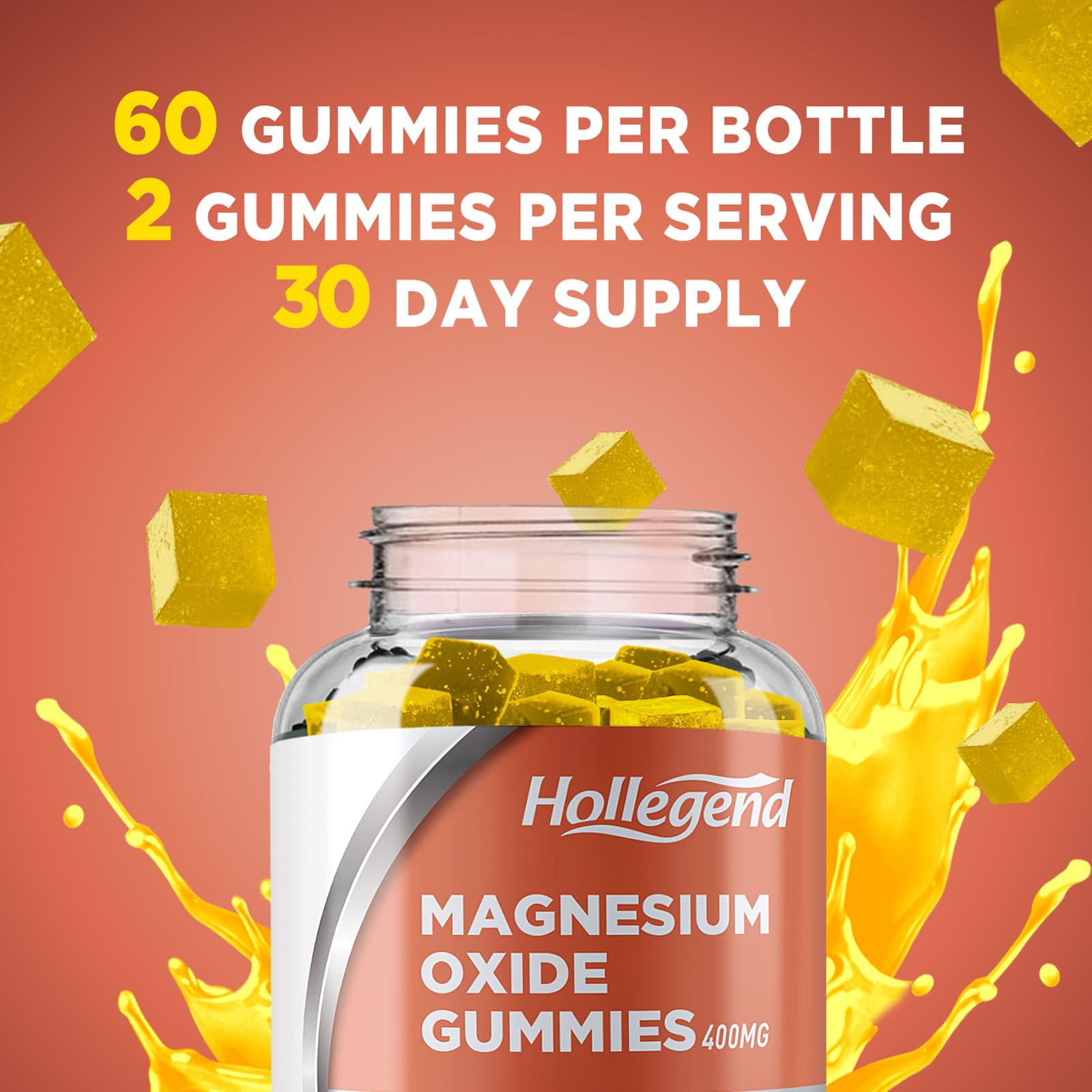 Magnesium Oxide 400mg Gummies, Magnesium Oxide Chewable Supplement for ...