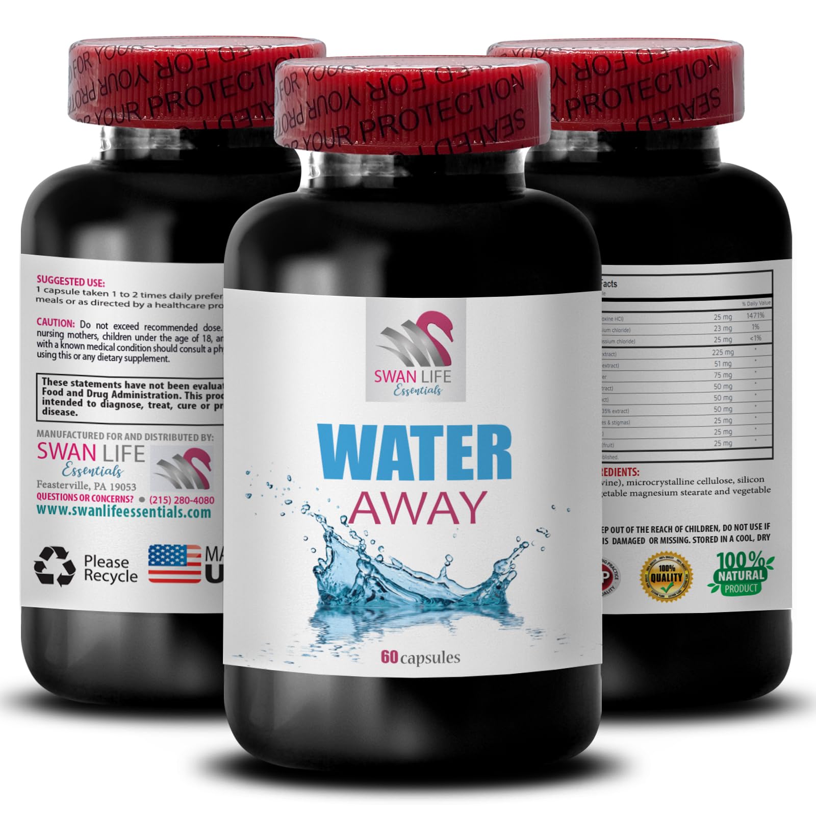 Diuretic support supplement - WATER AWAY - Water supplement, Fluid ...