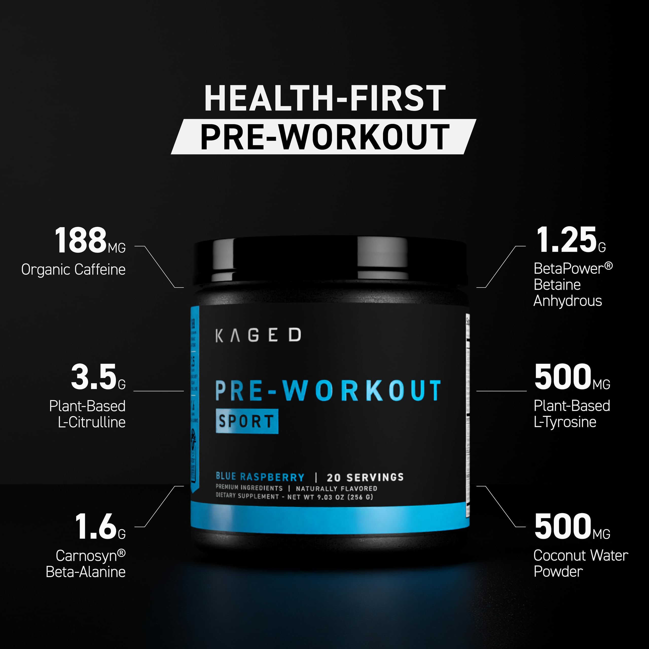 Kaged Pre-Kaged Sport Pre Workout Powder | Fruit Punch | Energy ...