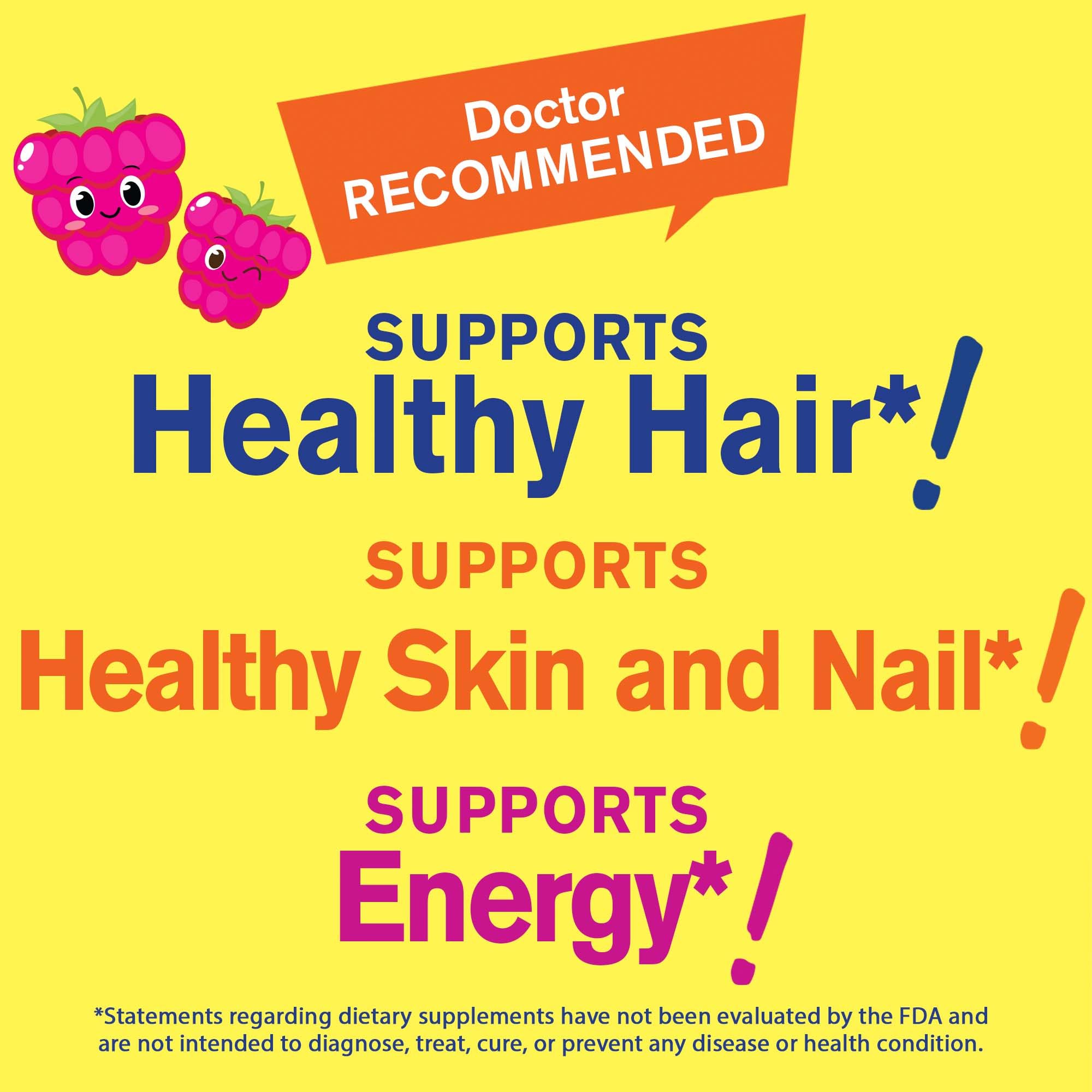 Biotin Kids + Probiotics 2B Kids, Gummies Bundle - Great Tasting ...