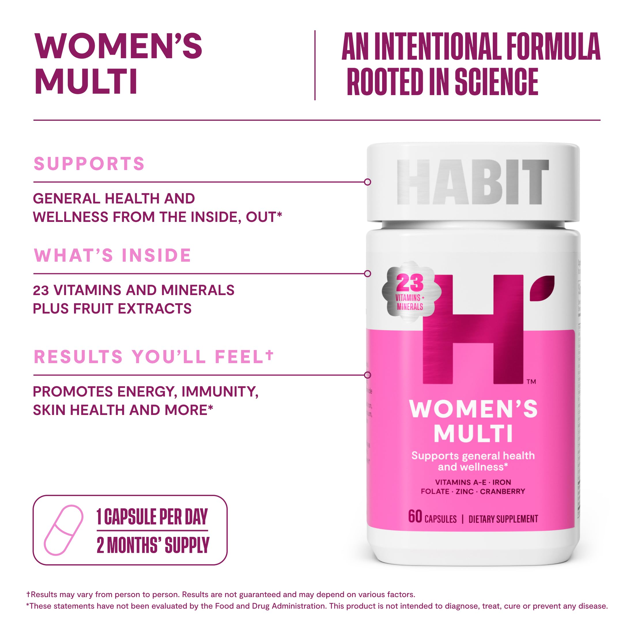 HABIT Beauty-Full Bundle - Women's Multi + Collagen + Hair Skin & Nails ...