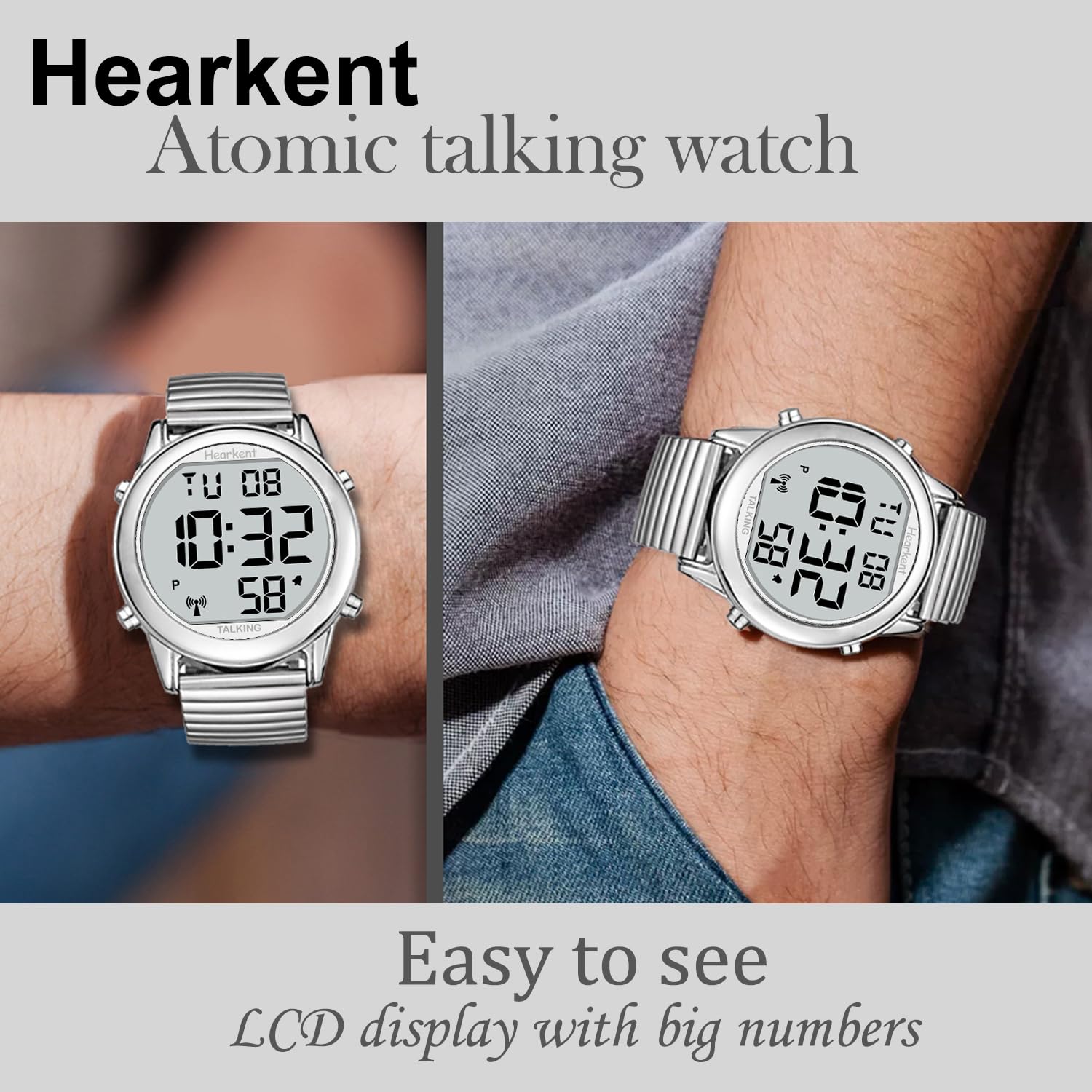 Large Digital Talking Watch English Speaking for The Blind, Elderly or ...